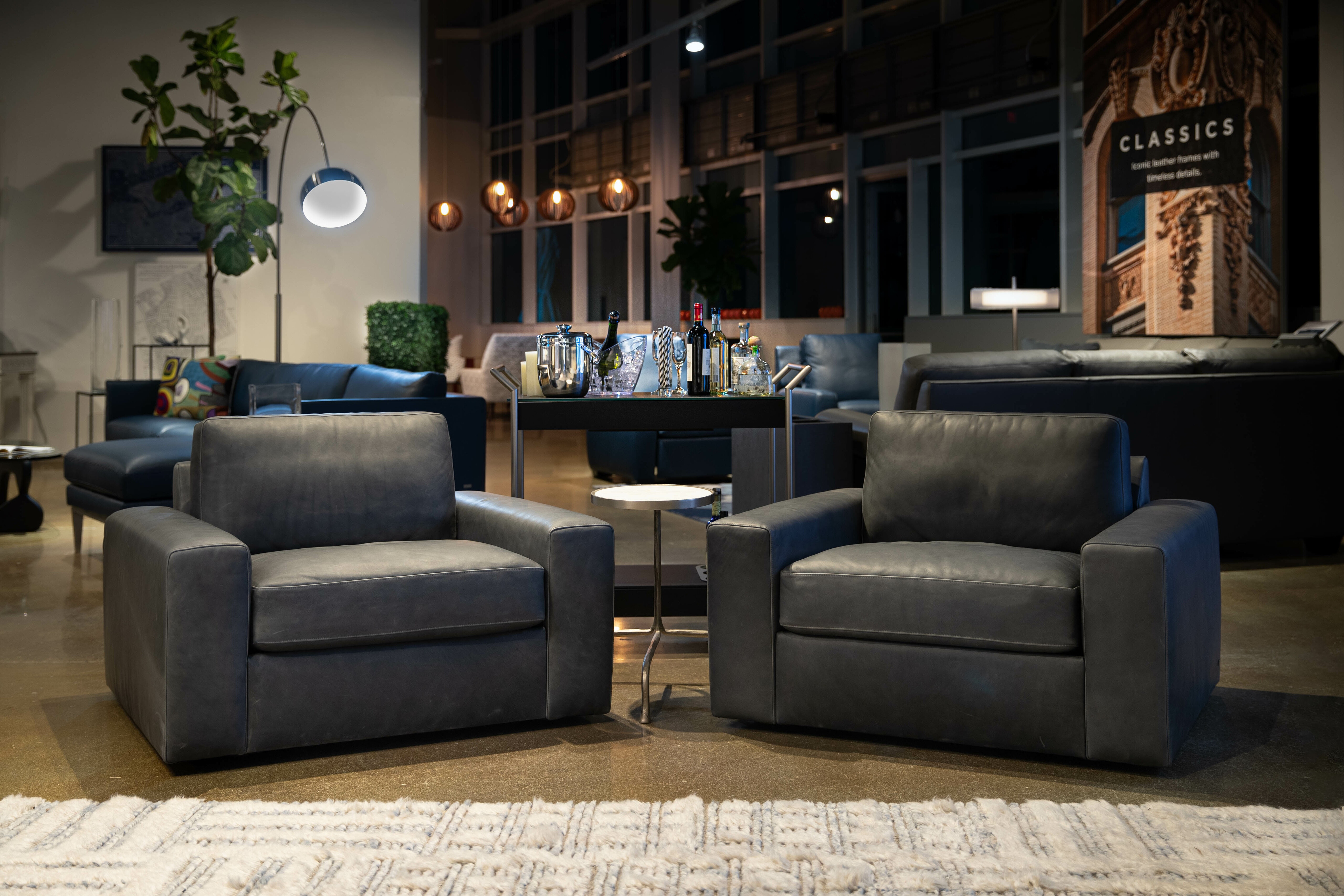 American Leather Living Room Montara Chair - High Leg MOH-CHR-ST ...