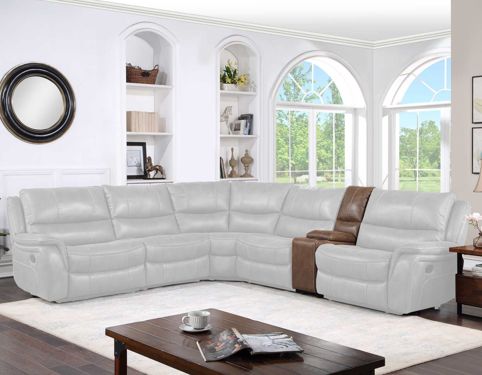 Steve Silver Living Room Lehi Console w/Power, Brindle LH9750CB ...