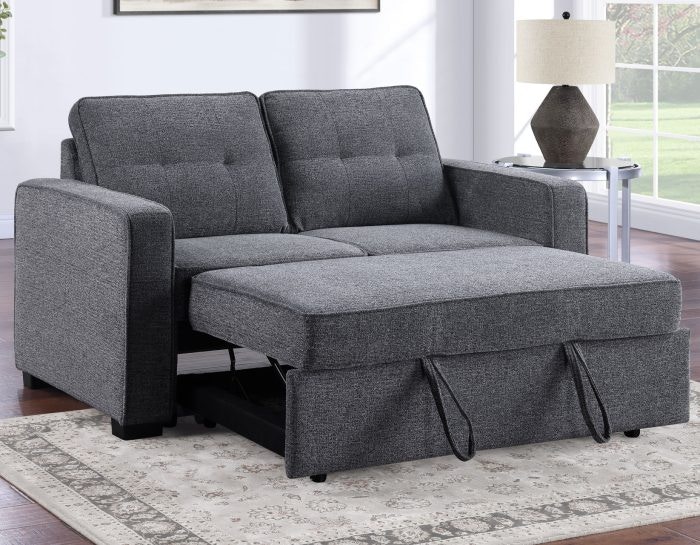 Steve Silver Living Room Noah Convertible Sleeper Loveseat, Gray NOA800GL | Hickory Furniture Mart