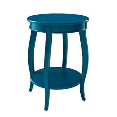 Powell Furniture Living Room Teal Round Table With Shelf 287-350 ...