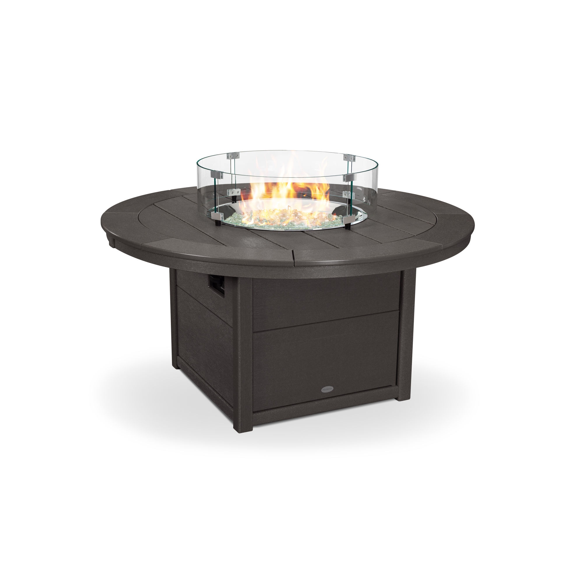 POLYWOOD Outdoor Furniture Round 48 Fire Pit Table In Vintage Finish CTF48RVCF Silk Greenery