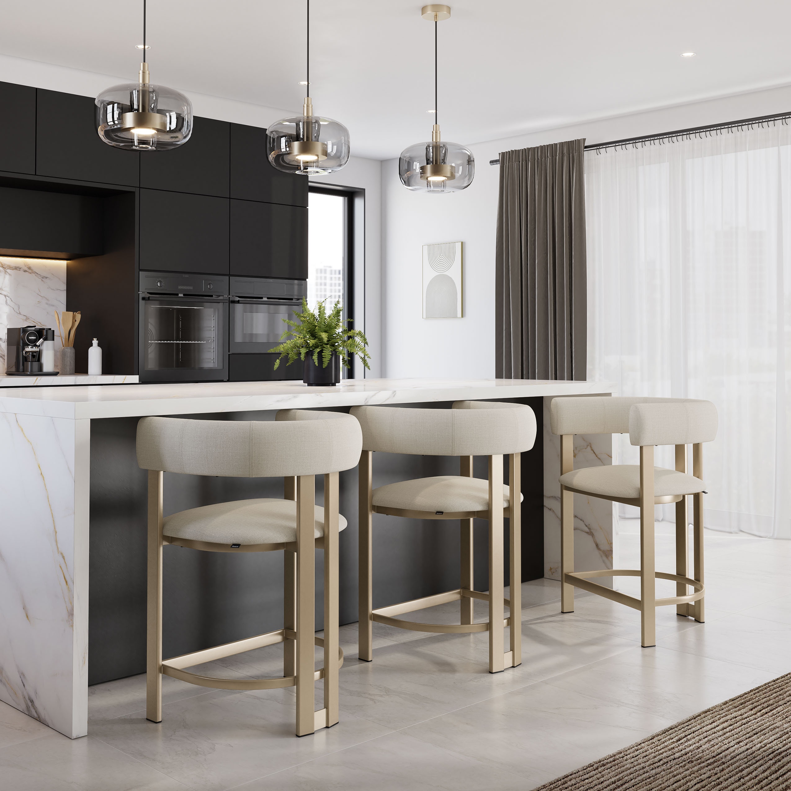 Amisco 40369-24 Clarissa Counter Height Non Swivel Stool