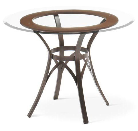 Amisco 50607 Kai Table Base With Solid Wood Accent