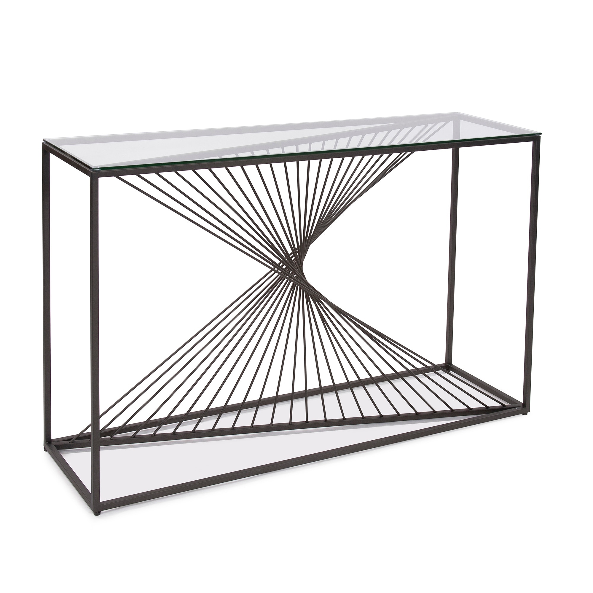 Howard Elliott Living Room Optical Twist Console Table 19153 | Hickory Furniture Mart | Hickory, NC