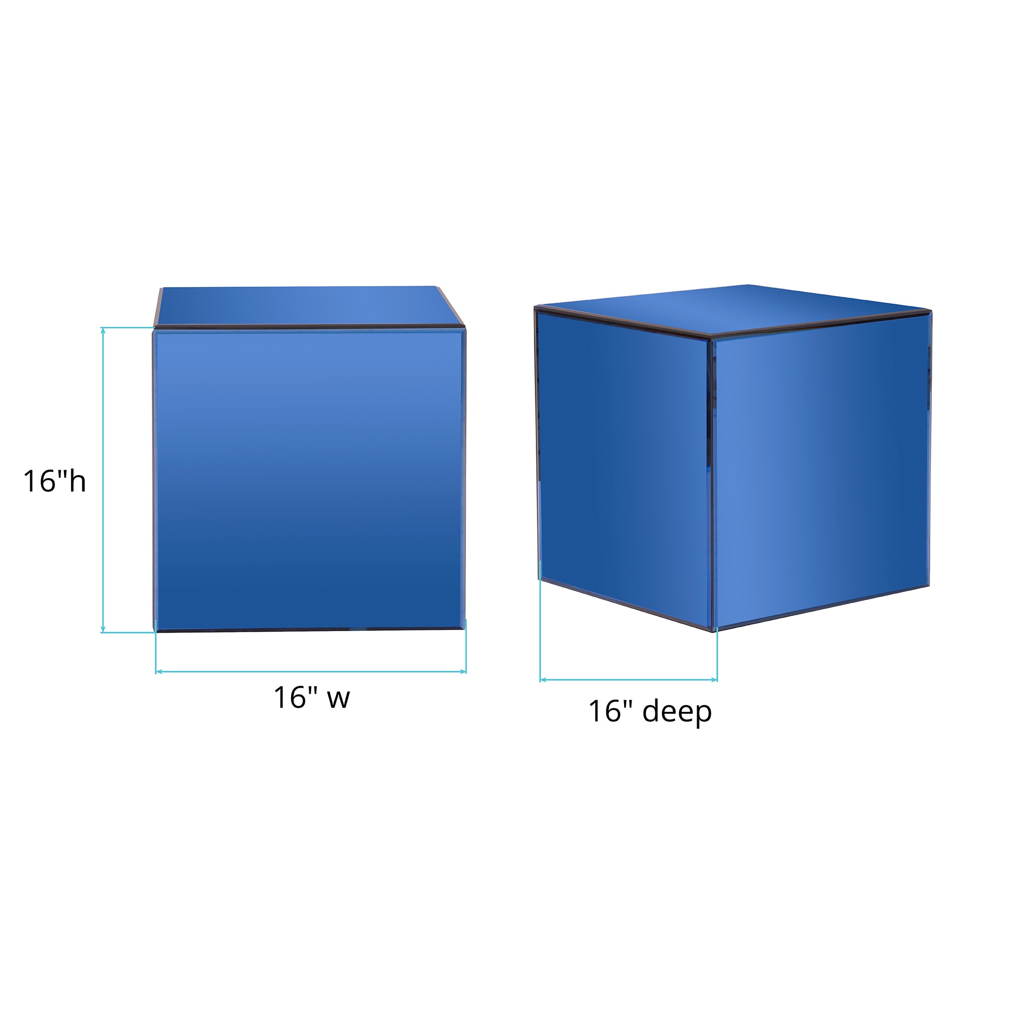 Howard Elliott Living Room Blue Mirrored Cube Table 48014 | Hickory ...