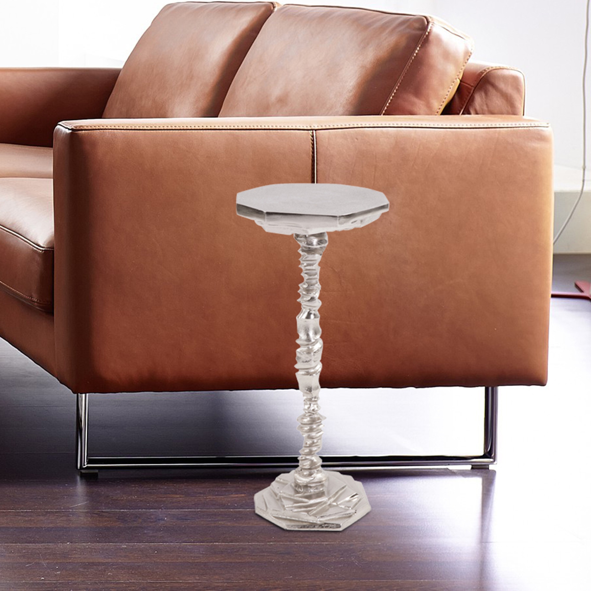 Howard Elliott Living Room Rock Cut Cast Aluminum Martini Table 23043 ...
