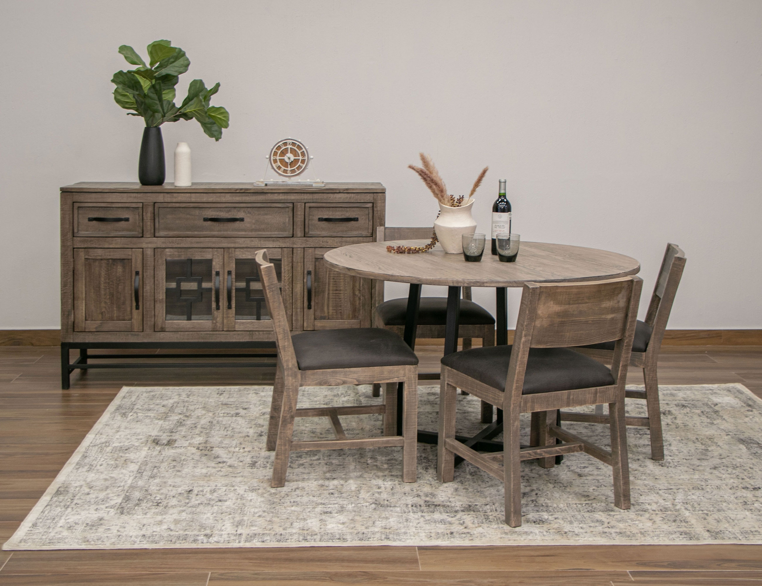 International Furniture Direct Casual Dining Upholstered Seat Wooden ...