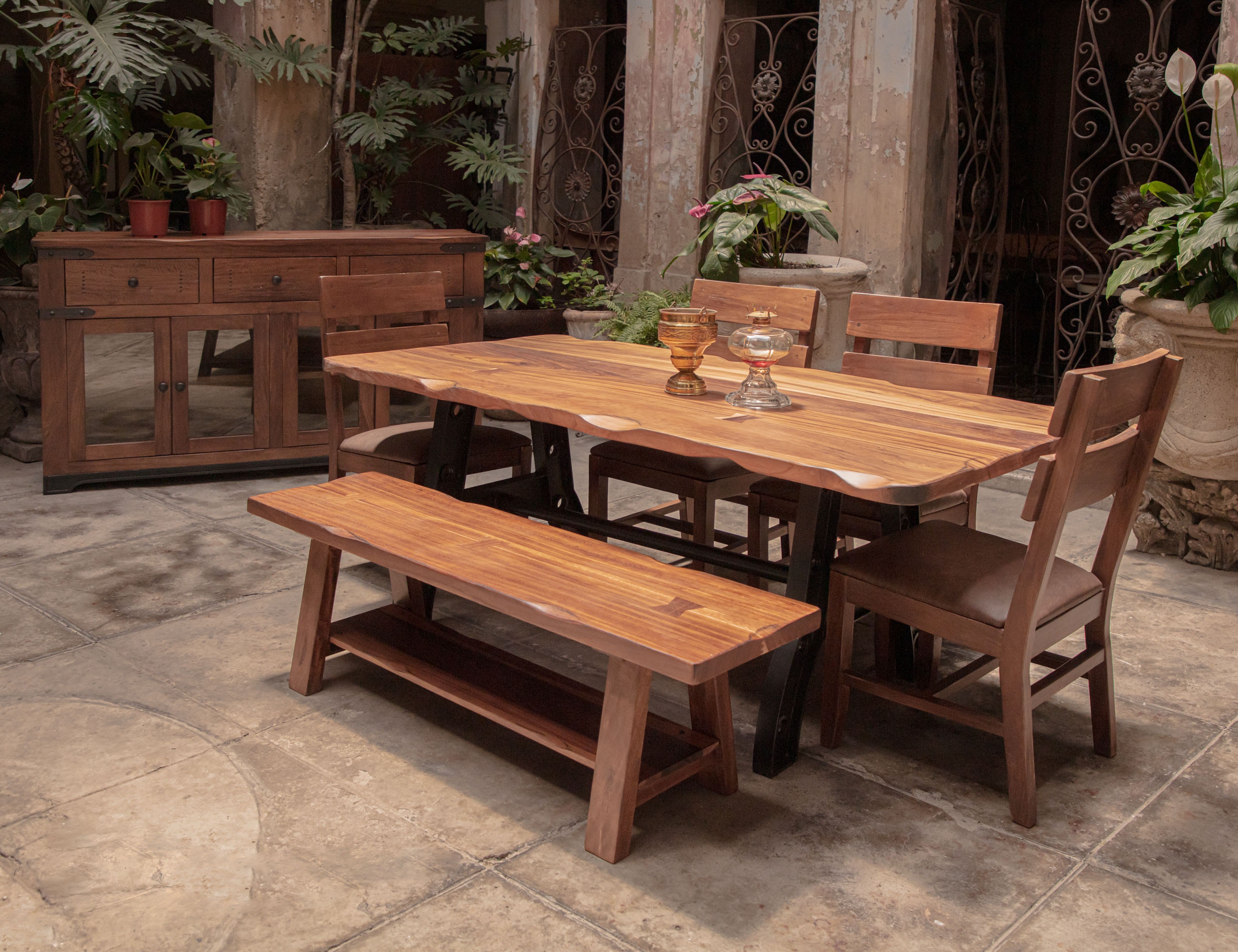 International Furniture Direct Casual Dining Parota Dining Table ...