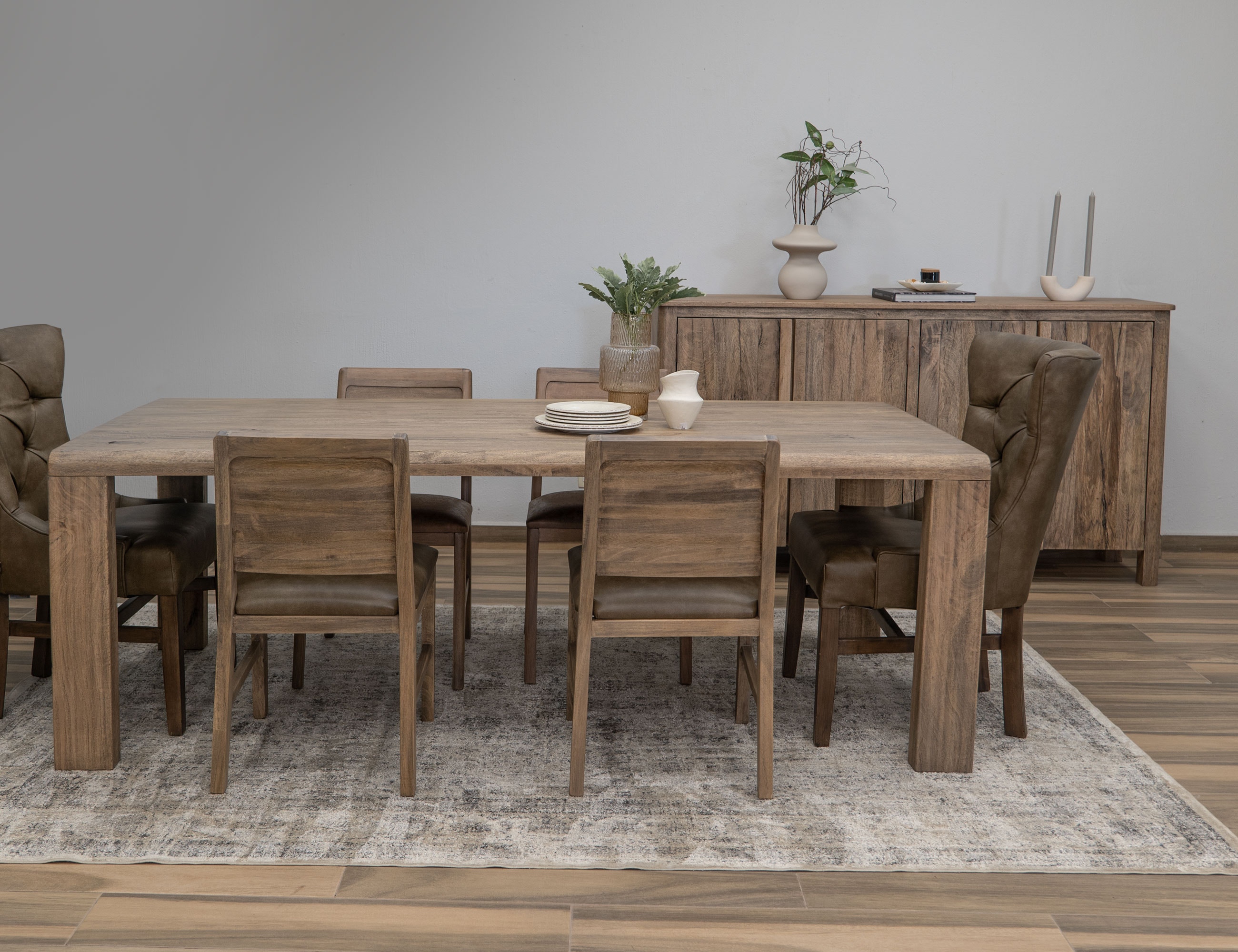 International Furniture Direct Casual Dining Upholstered Seat Wooden ...