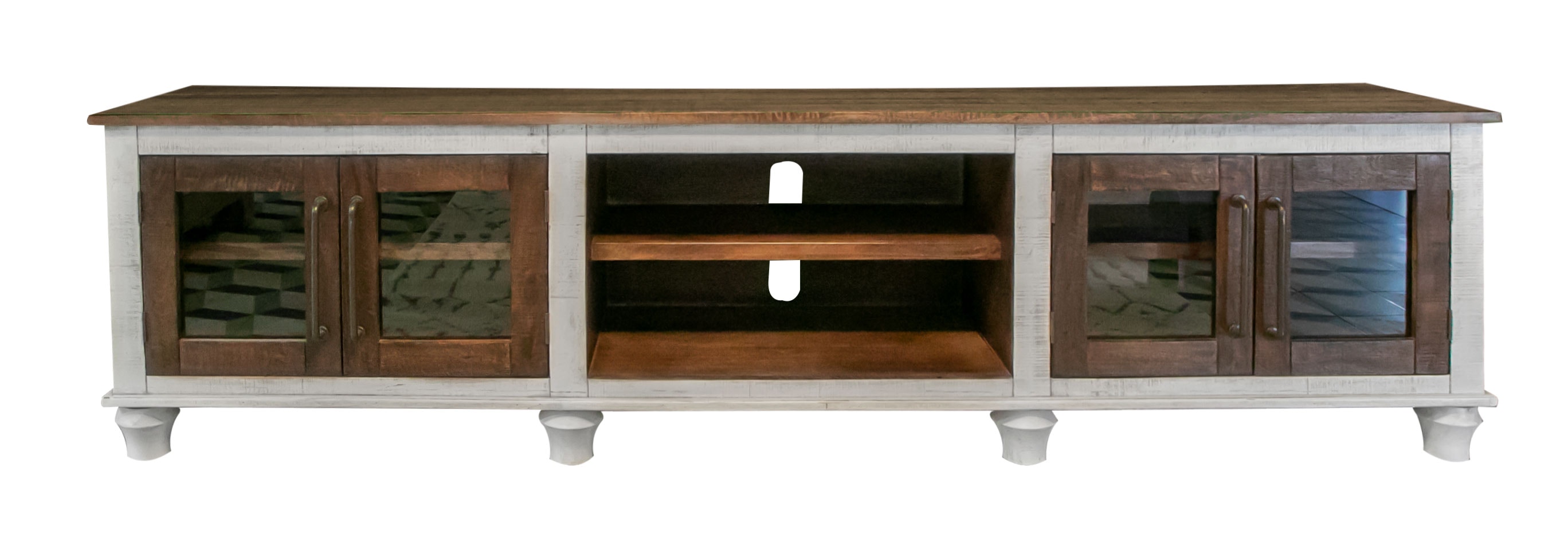 International Furniture Direct Living Room 4 Door Console IFD1981CNSBL ...