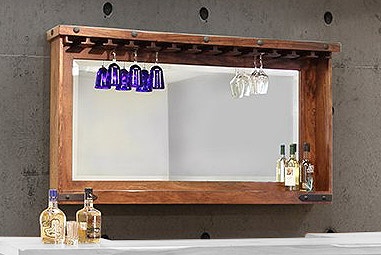 International Furniture Direct Mirrors Glass Holder and Shelf Bar ...