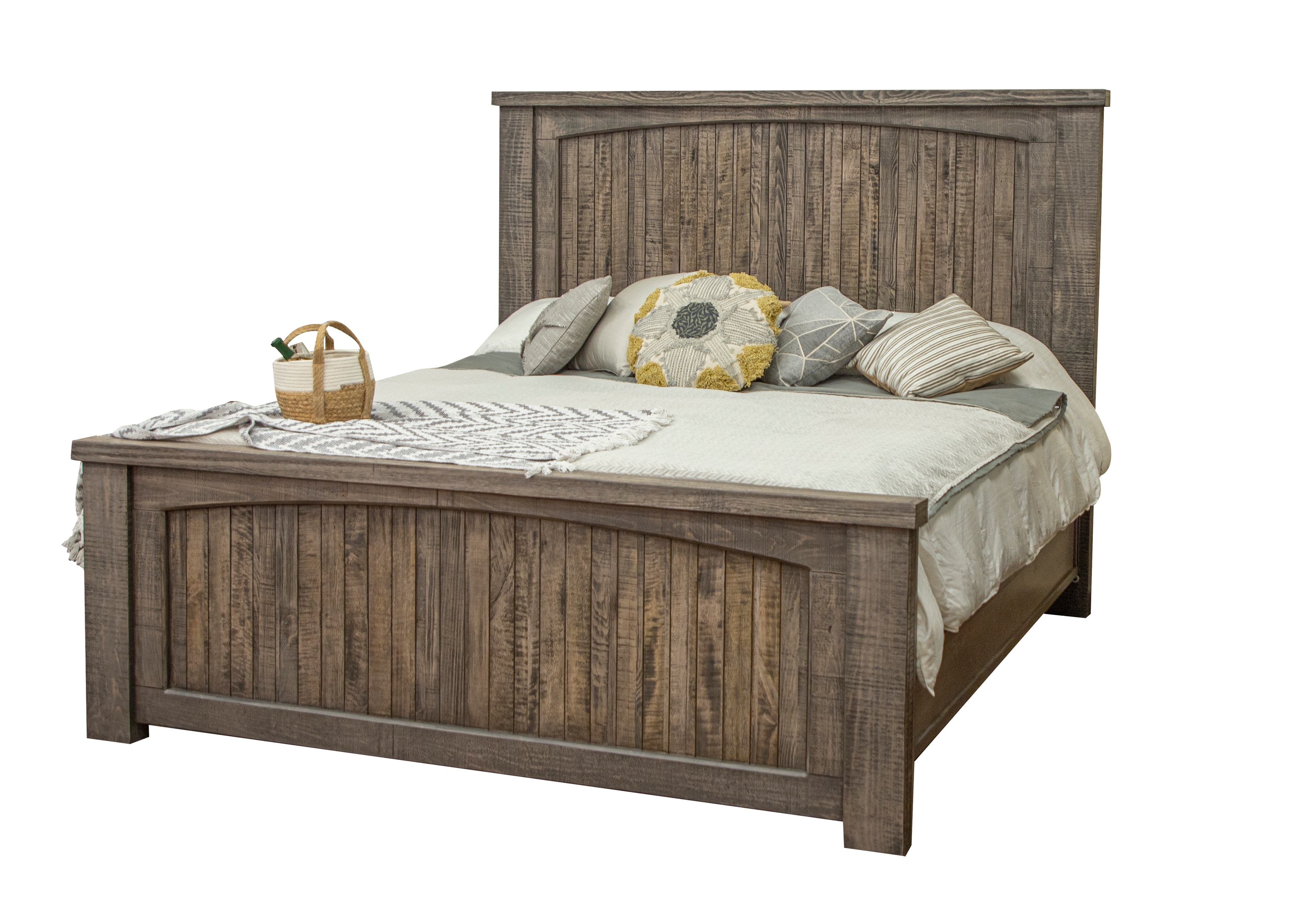 International Furniture Direct Bedroom Antique Gray King Bed IFD9771BED ...