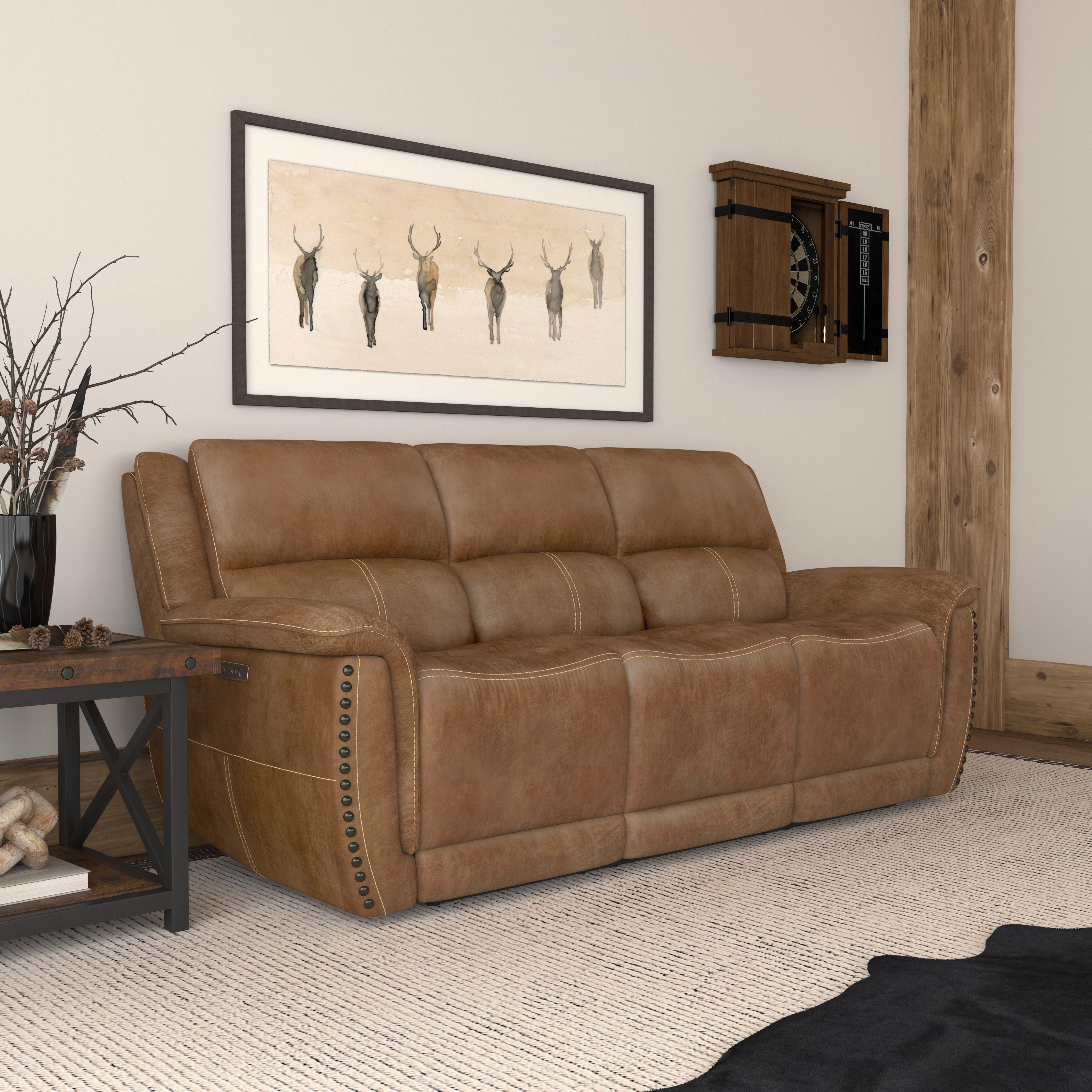 Flexsteel Living Room Power Reclining Sofa with Power Headrests 1011 ...