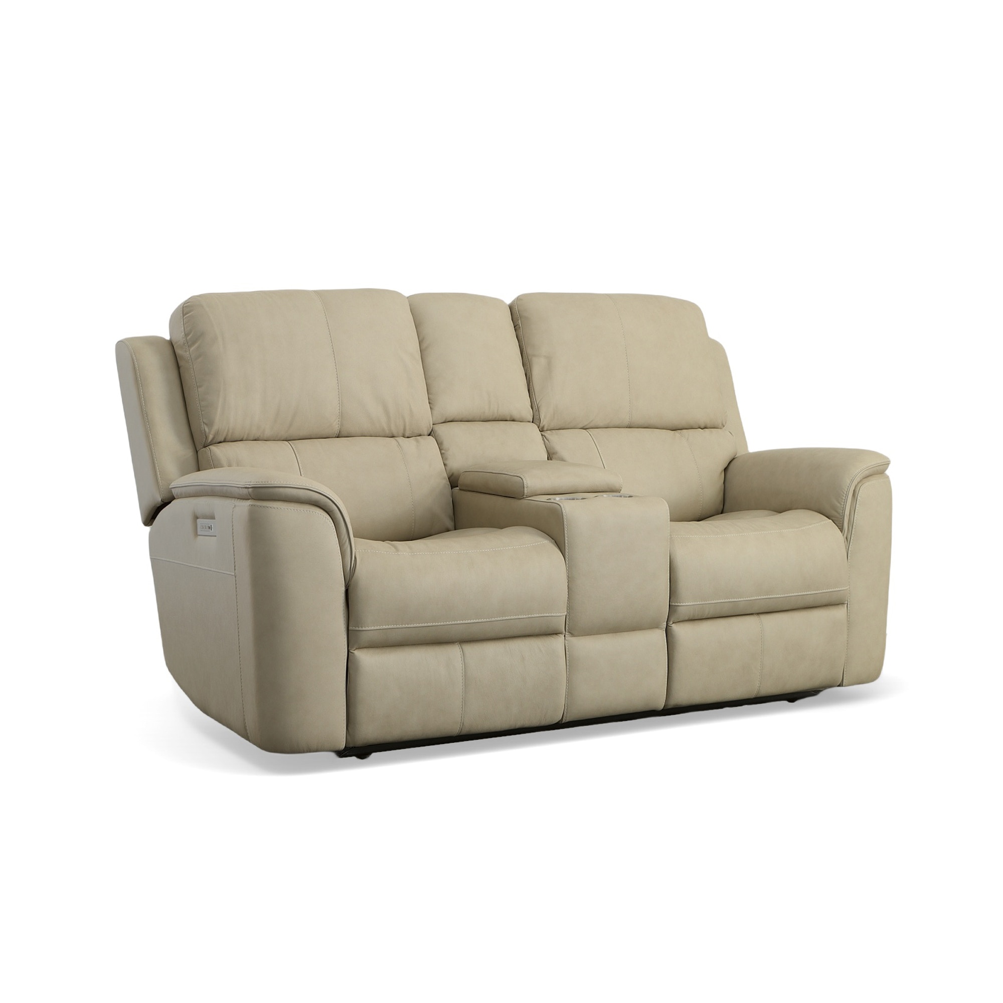 Flexsteel Living Room Power Reclining Loveseat with Console and Power Headrests and Lumbar