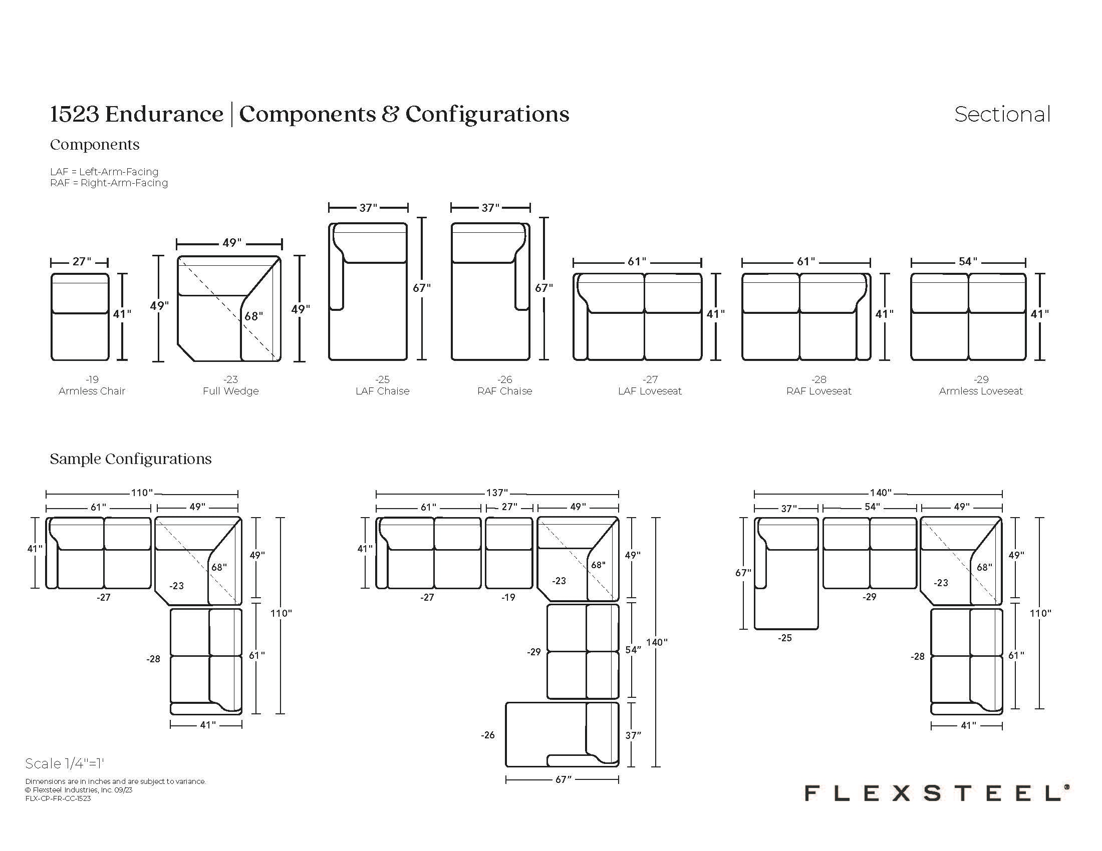 Flexsteel Living Room Sectional 1523-SECT - Rider Furniture - Princeton ...
