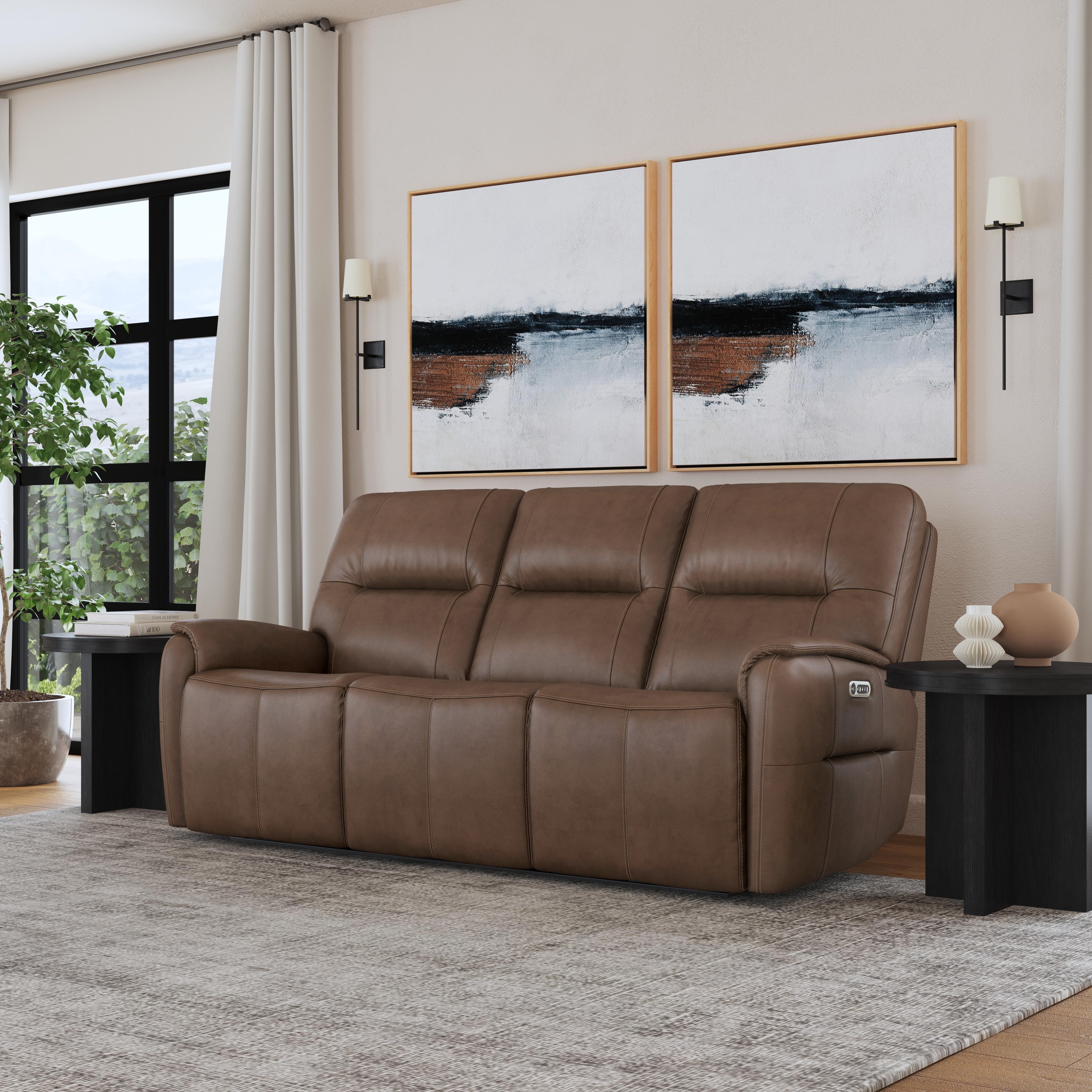 Flexsteel Living Room Power Reclining Sofa with Power Headrests 1745 ...