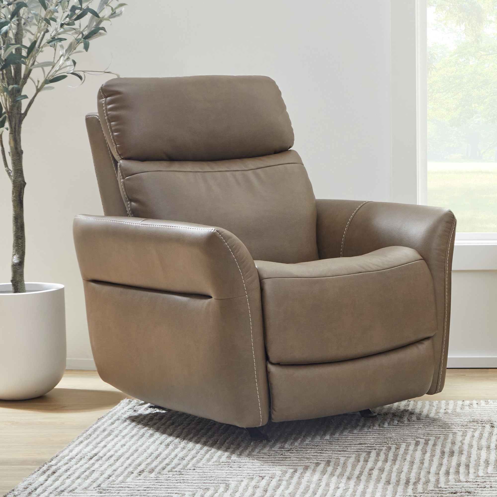 Flexsteel Artemis Power Rocking Recliner with Power Headrest and Lmbr ...