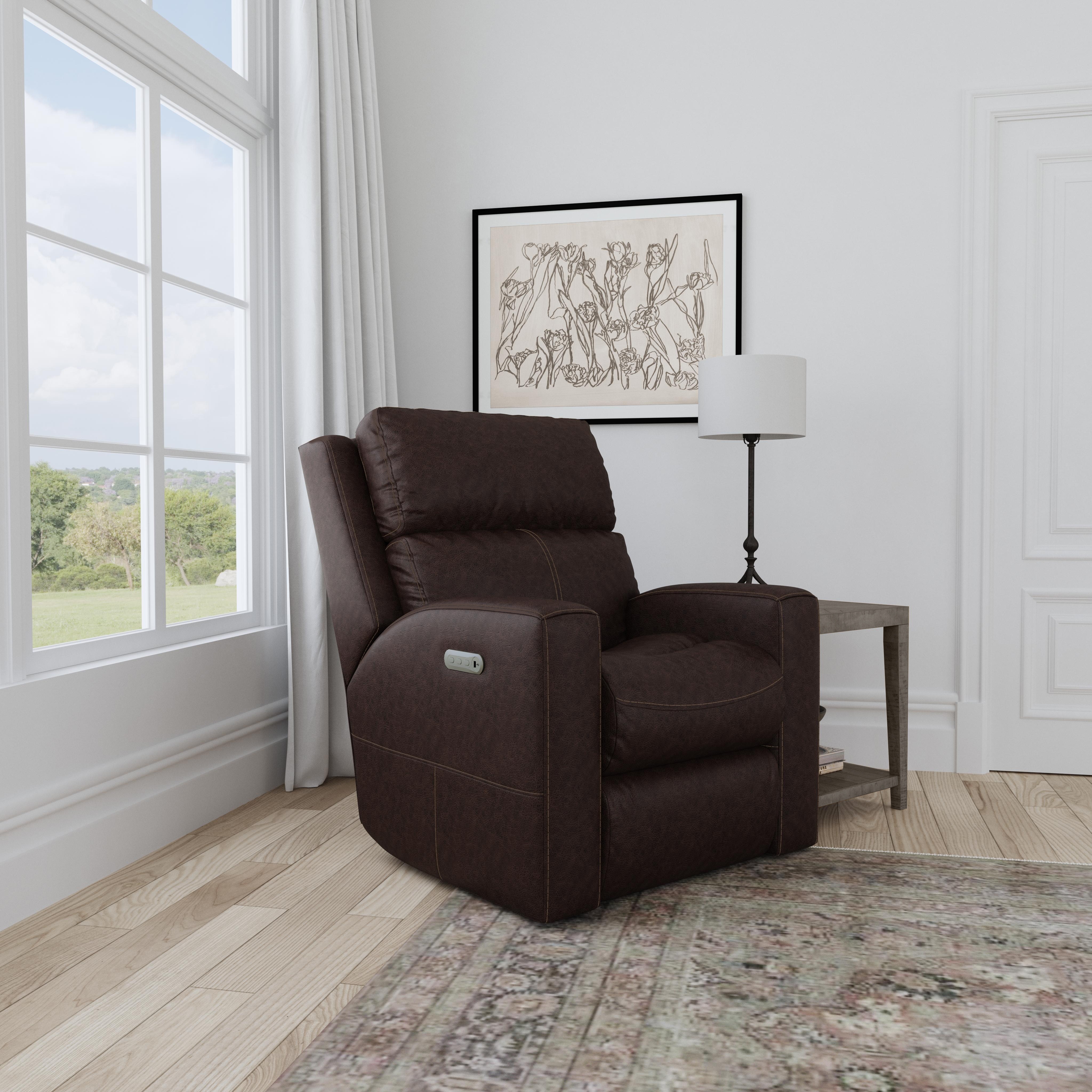Flexsteel Living Room Power Recliner with Power Headrest and Lumbar ...