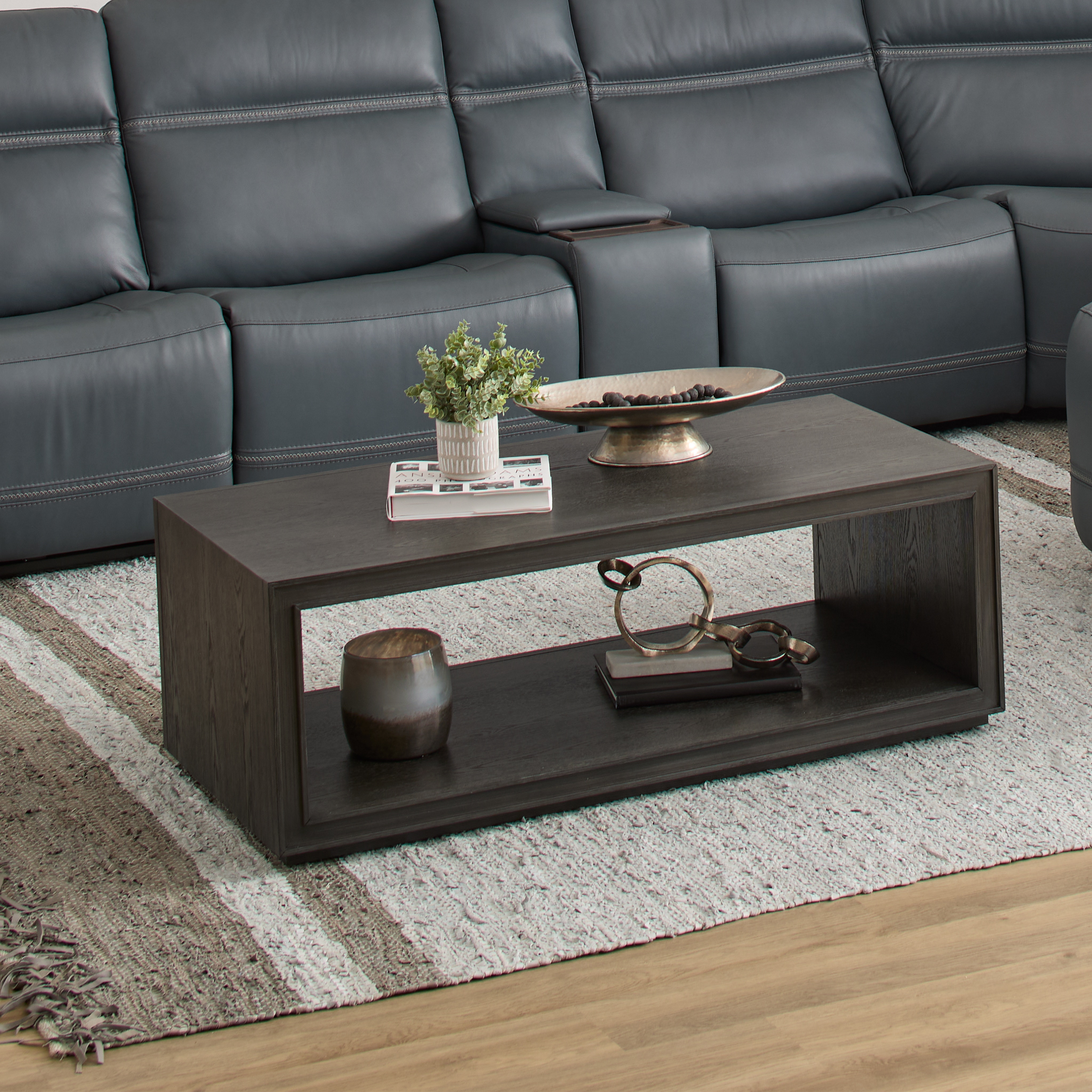 Flexsteel Waterfall Rectangular Coffee Table with Casters W1027-0311 ...