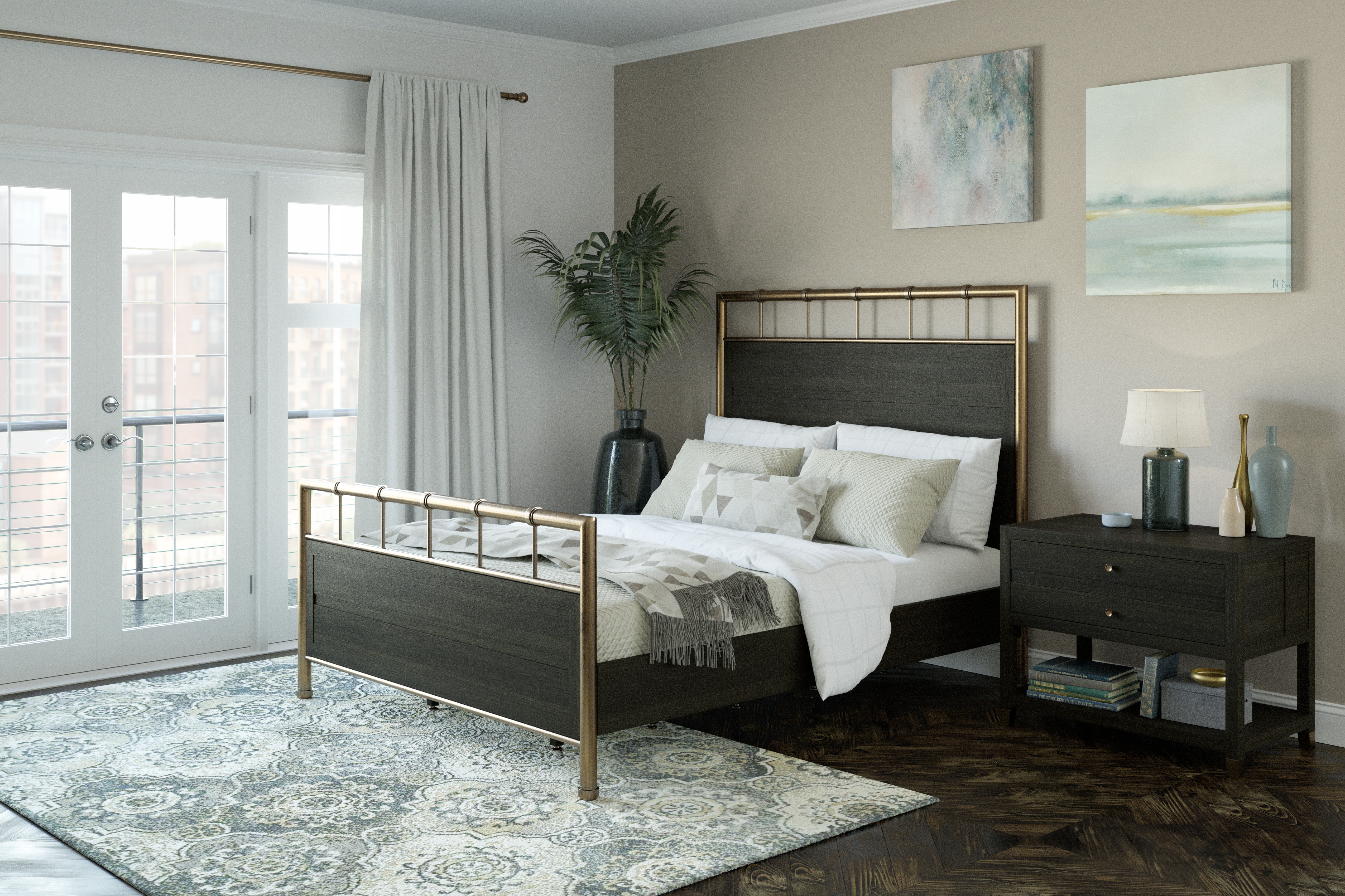 Flexsteel Cologne W1080-90Q Queen Metal-Framed Bed