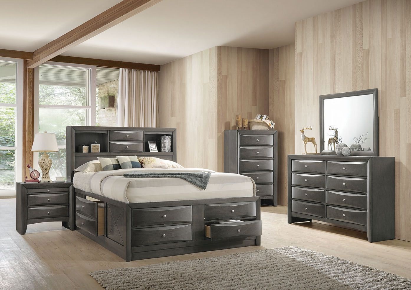 Acme ireland queen bed with storage store
