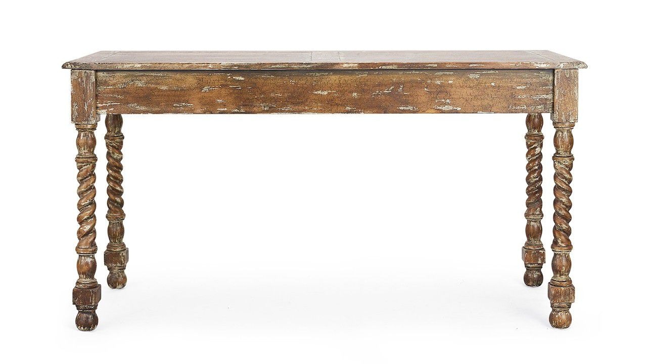 Bramble Home Office Console Desk with Barley Twist Leg 23583 | Hickory ...