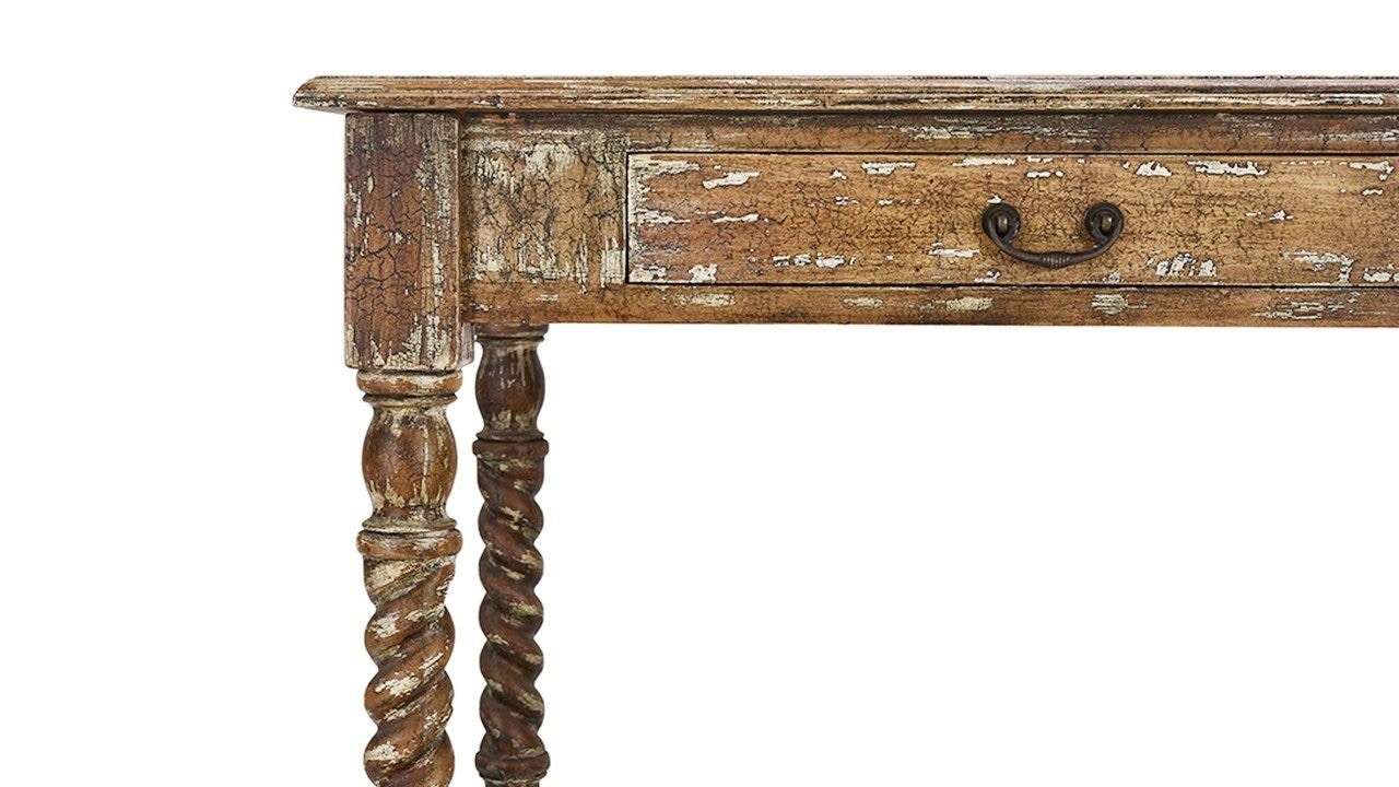 Bramble Home Office Console Desk with Barley Twist Leg 23583 | Hickory ...