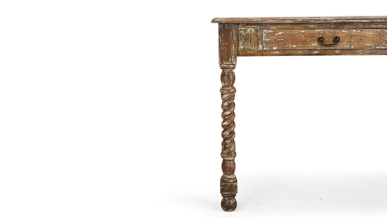 Bramble Home Office Console Desk with Barley Twist Leg 23583 | Hickory ...