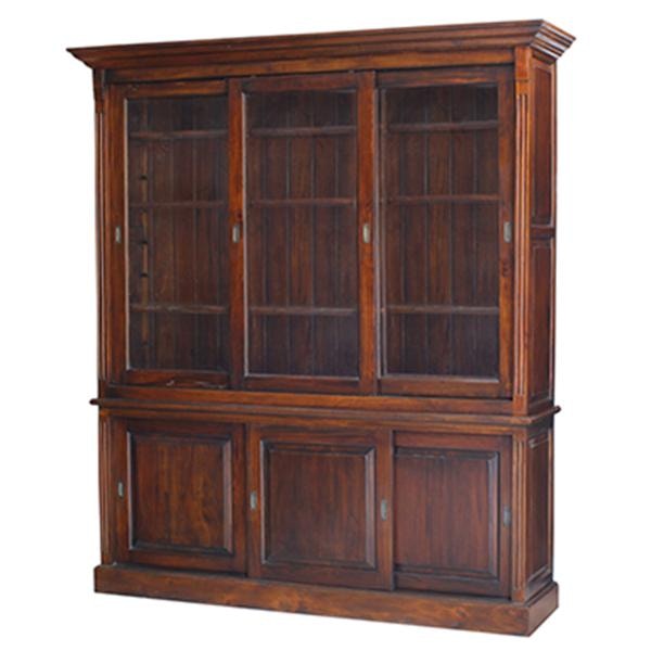 Bramble Home Office Hudson 88" Bookcase with 3 Sliding Doors 25975 ...