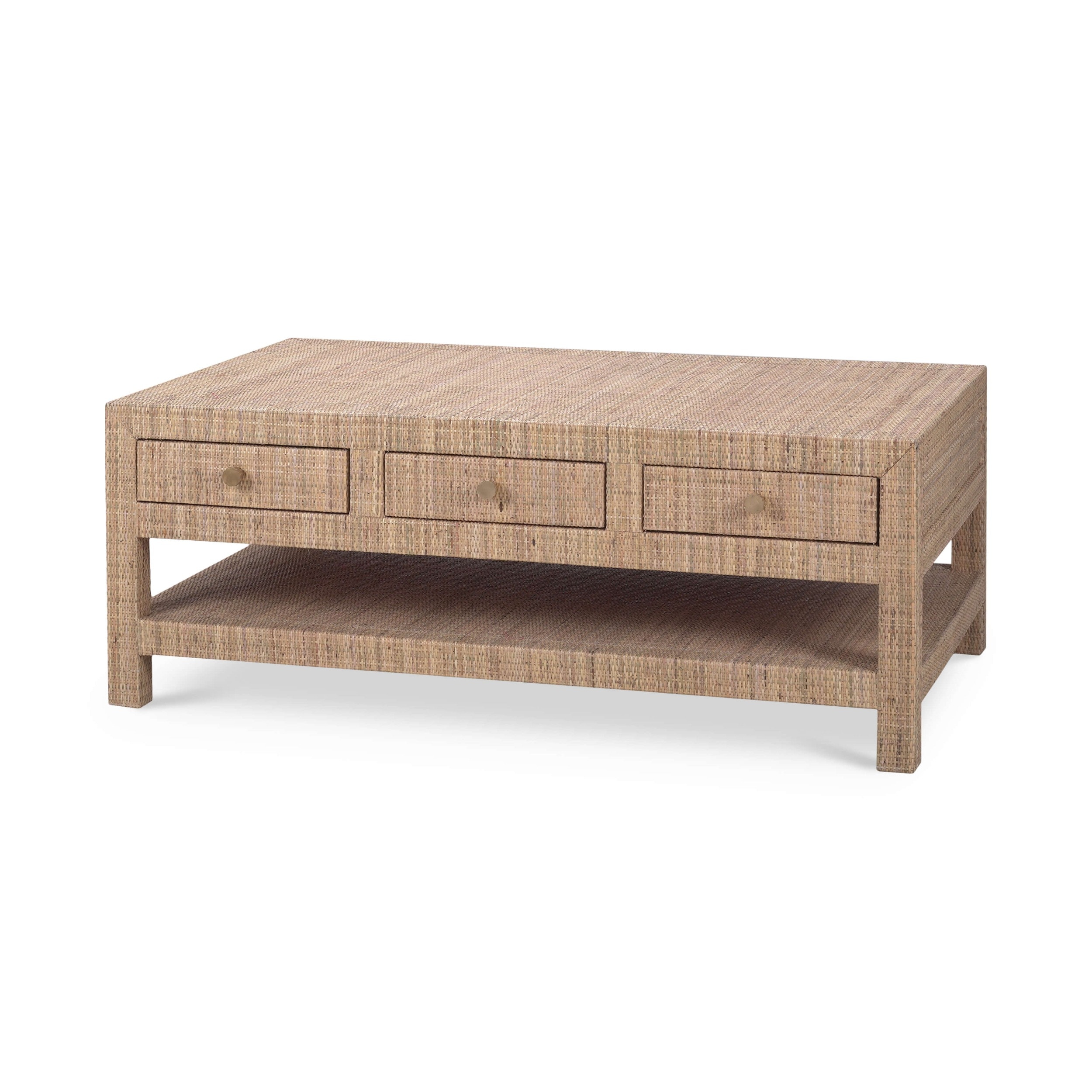 Bramble Living Room Kagu 6 Drawer Coffee Table with Rattan 27976 ...