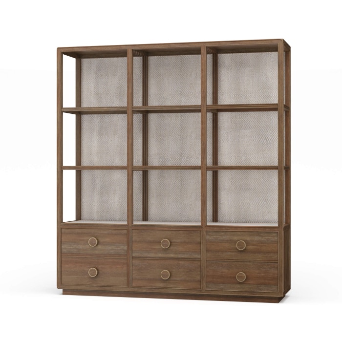 Bramble Living Room Cohan Open Cabinet with 6 Drawers with Rattan 28072 ...