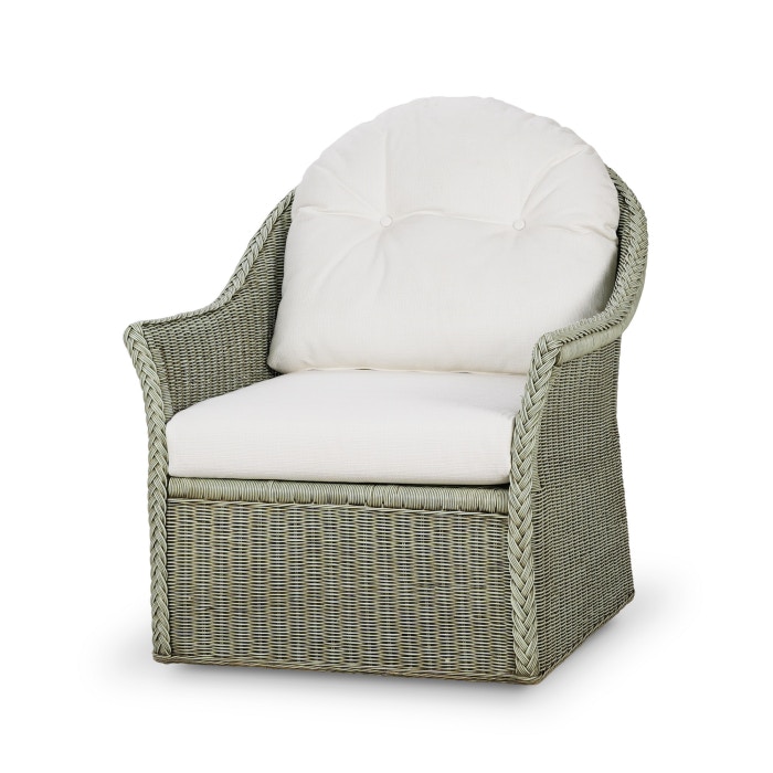 Bramble Living Room Nantucket Rattan Swivel Chair 28266 | Hickory ...