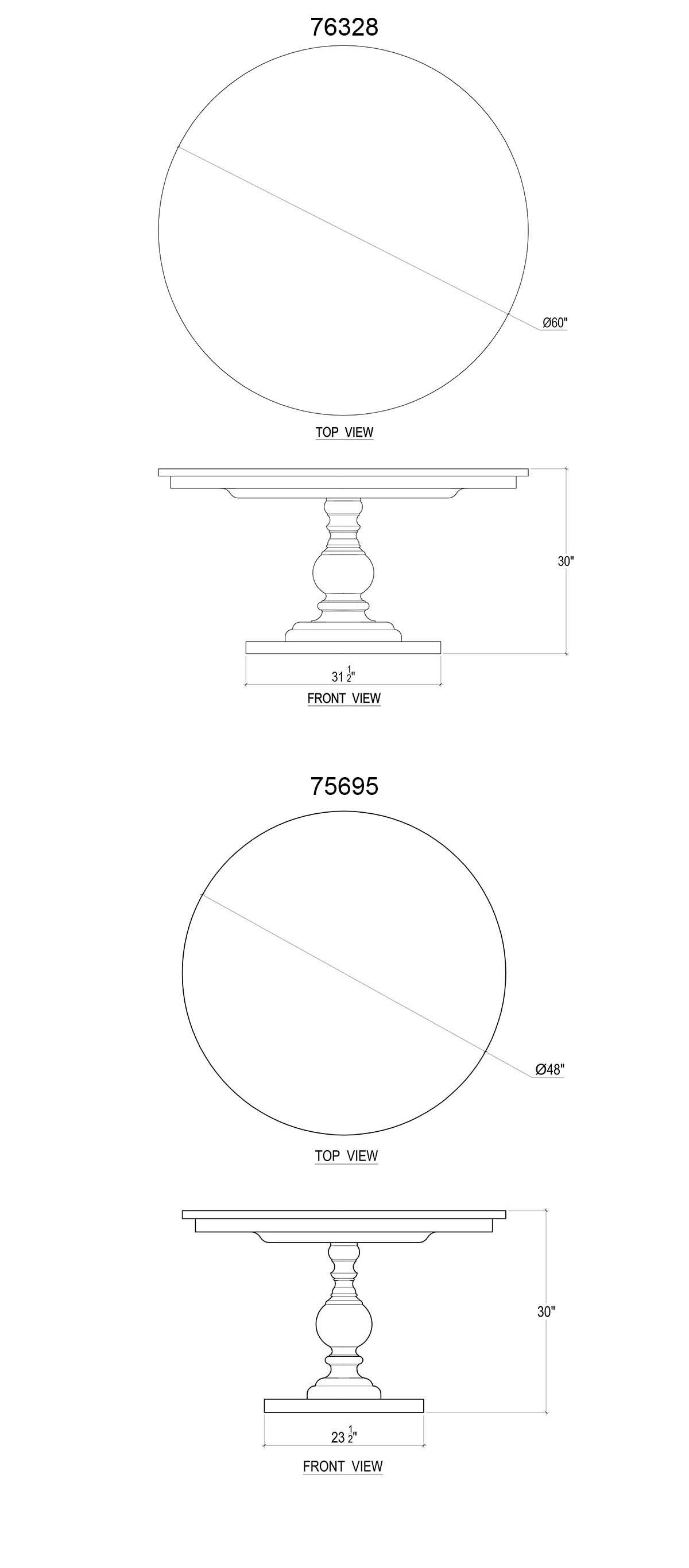 Bramble Casual Dining Goucho Round Dining Table 76328 | Hickory ...