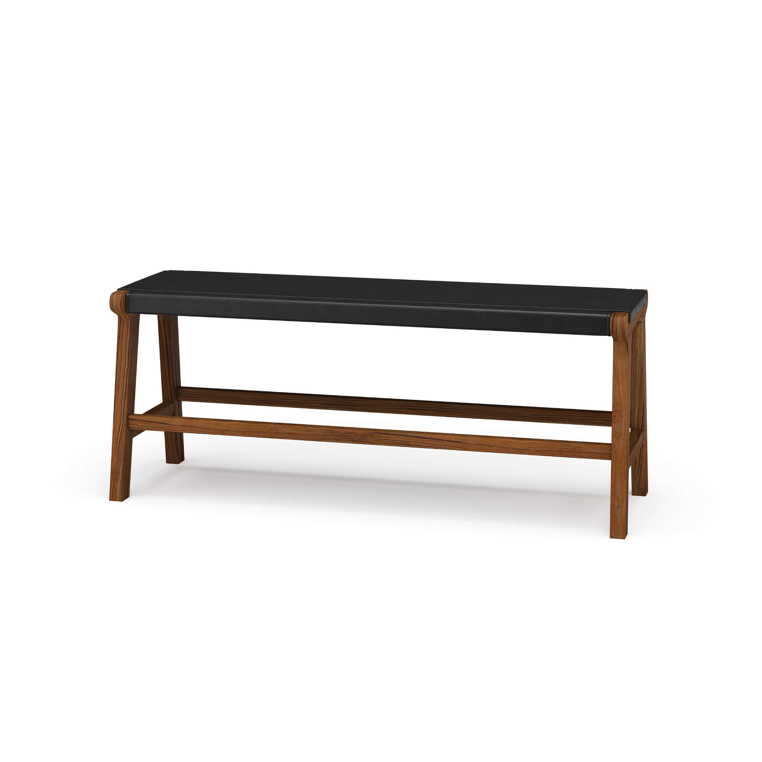 Bramble Bedroom Logan Bench with Leather - Teak 85209 - High Country ...