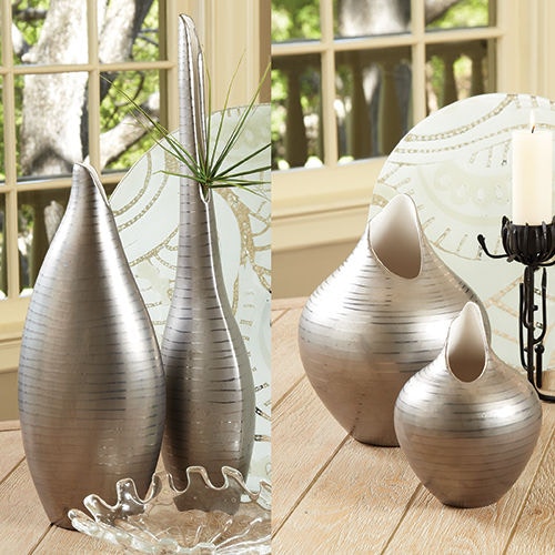 Global Views Accessories Platinum Stripe Vase-Med 1939 - Noel Furniture ...