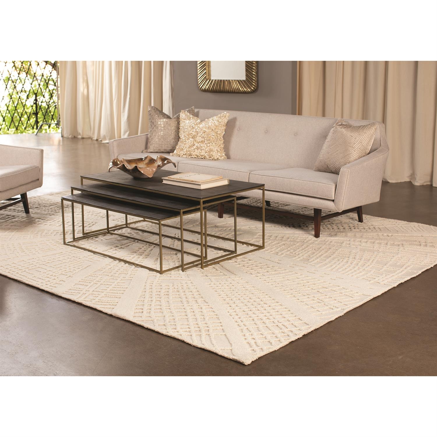 Global Views Area Rugs Vortex Rug-Ivory/Ivory-9 X 12 7.91289 - Indian ...