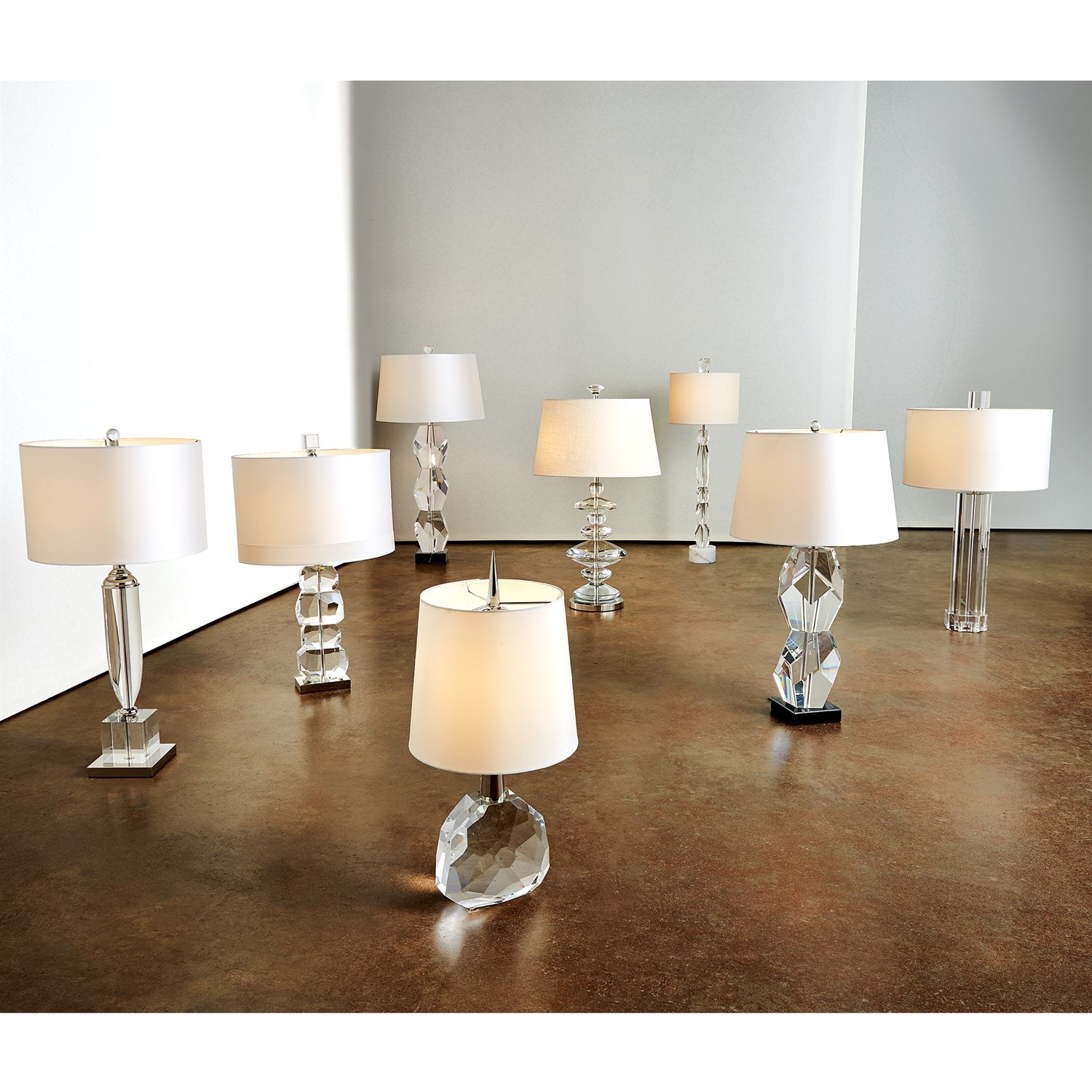 Global Views Table and Floor Lamps Fluted Crystal Column Table Lamp 8. ...