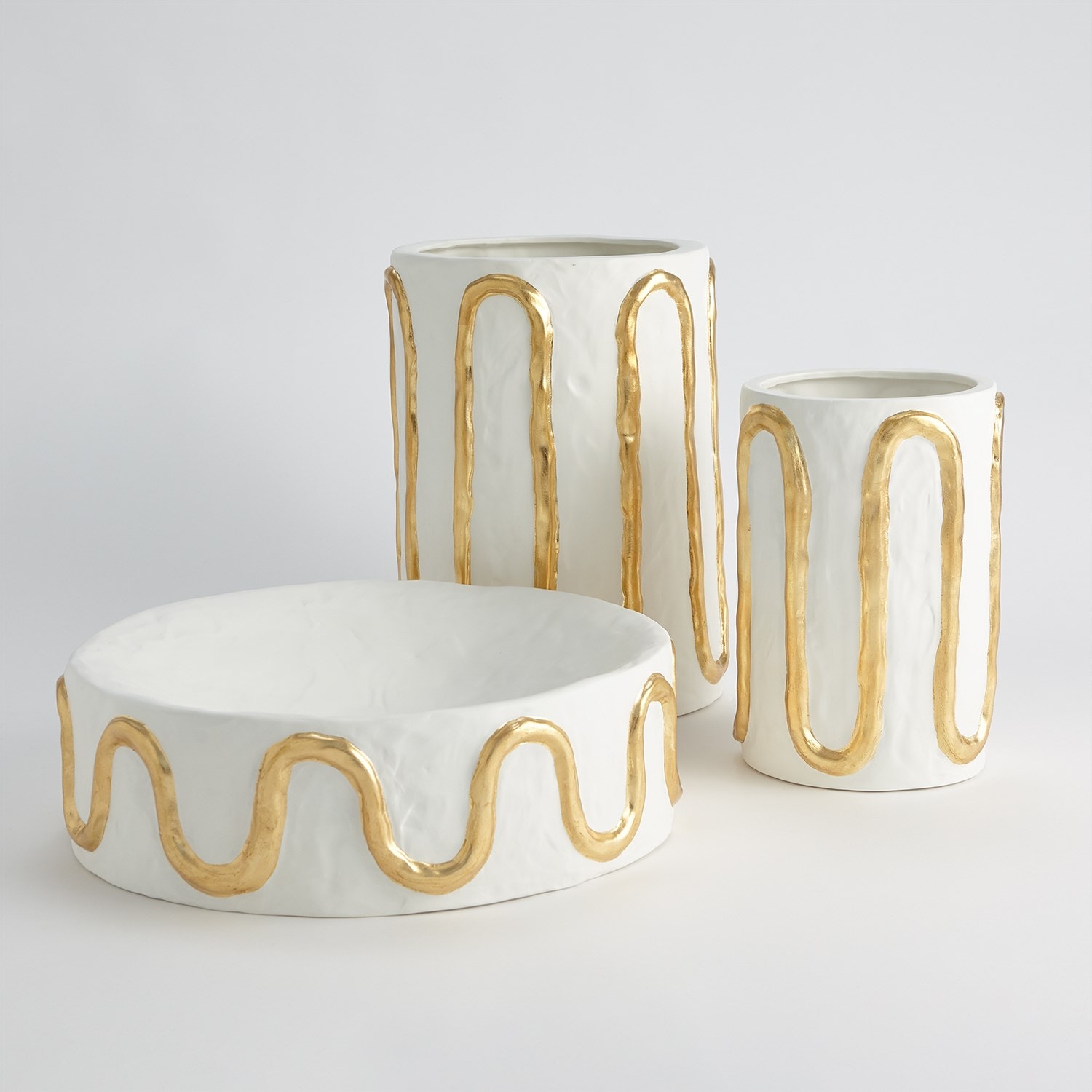 Global Views Home Accents Serpentine Vase-Matte White With Global Views Home Accents Serpentine Vase-Matte White With