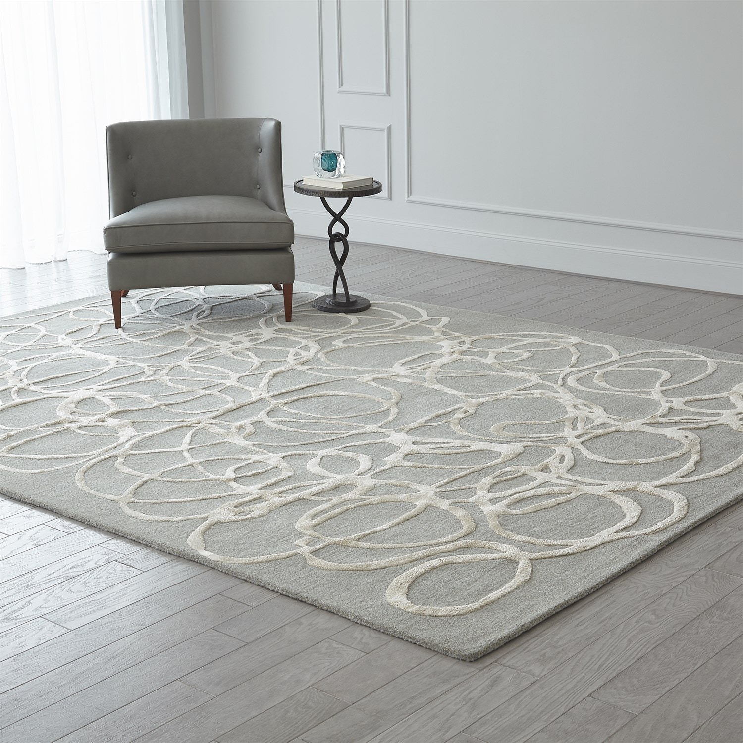 Global Views Area Rugs Scribble Rug-Grey/Ivory-5 X 8 9.93803 ...