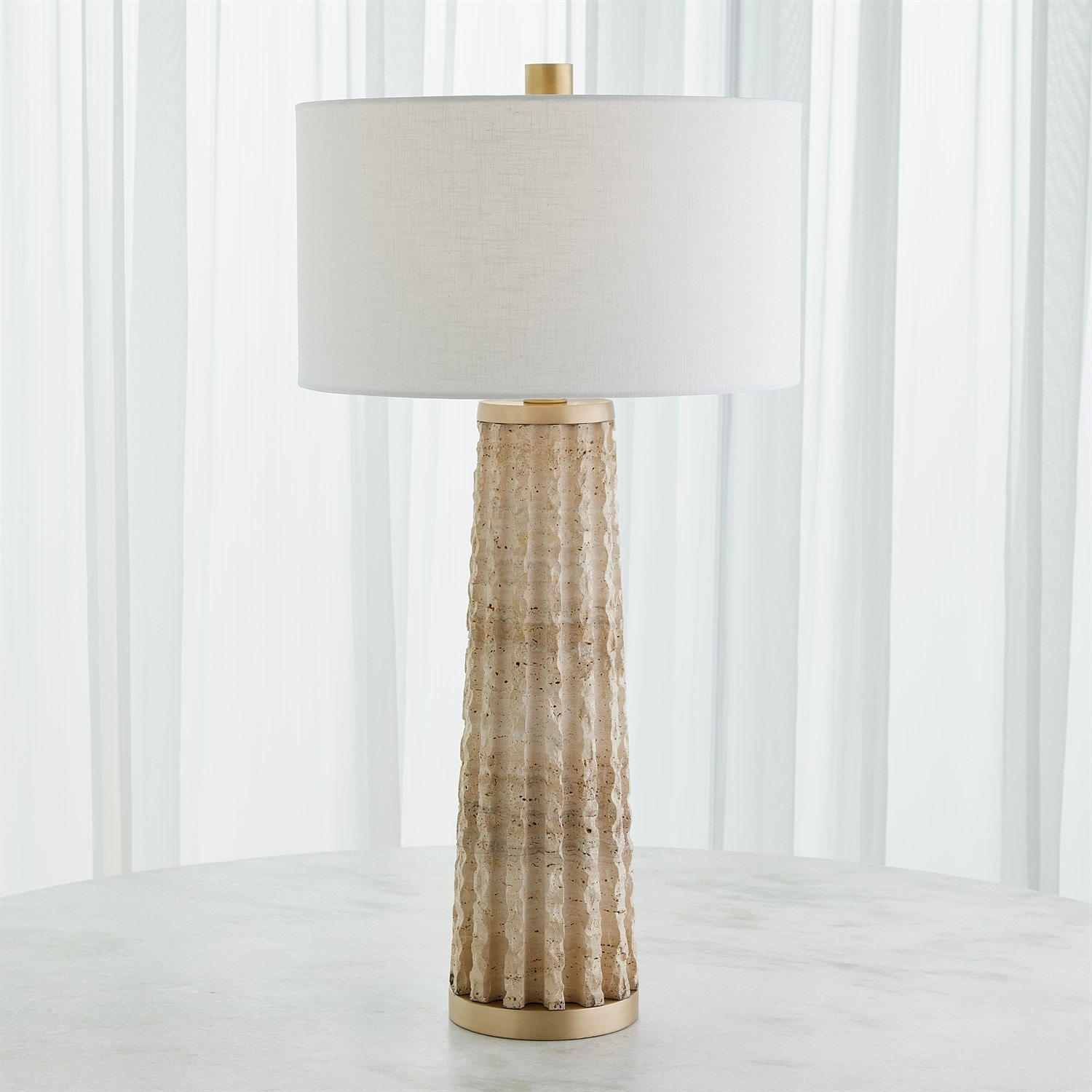 Global Views Table and Floor Lamps Quarry Table Lamp-Travertine 7.91641 ...