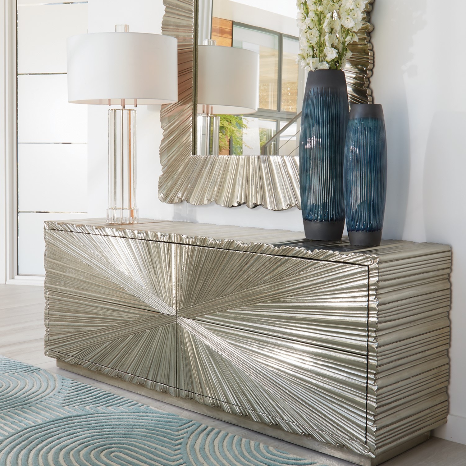 Global Views Lamps and Lighting Fluted Crystal Column Table Lamp 8. ...