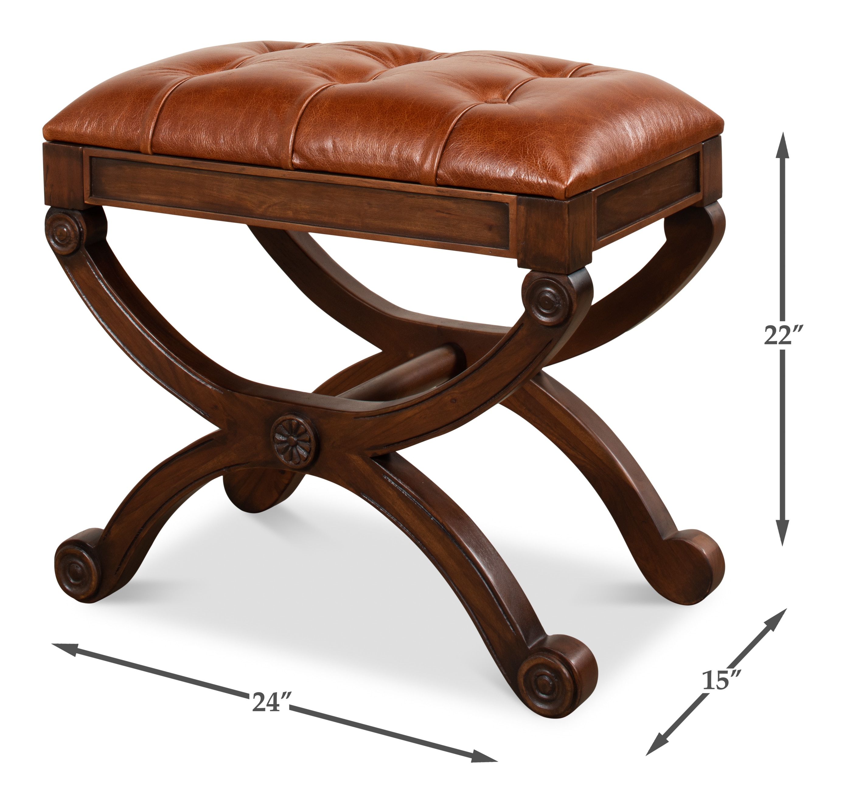 Empire Stool W Leather