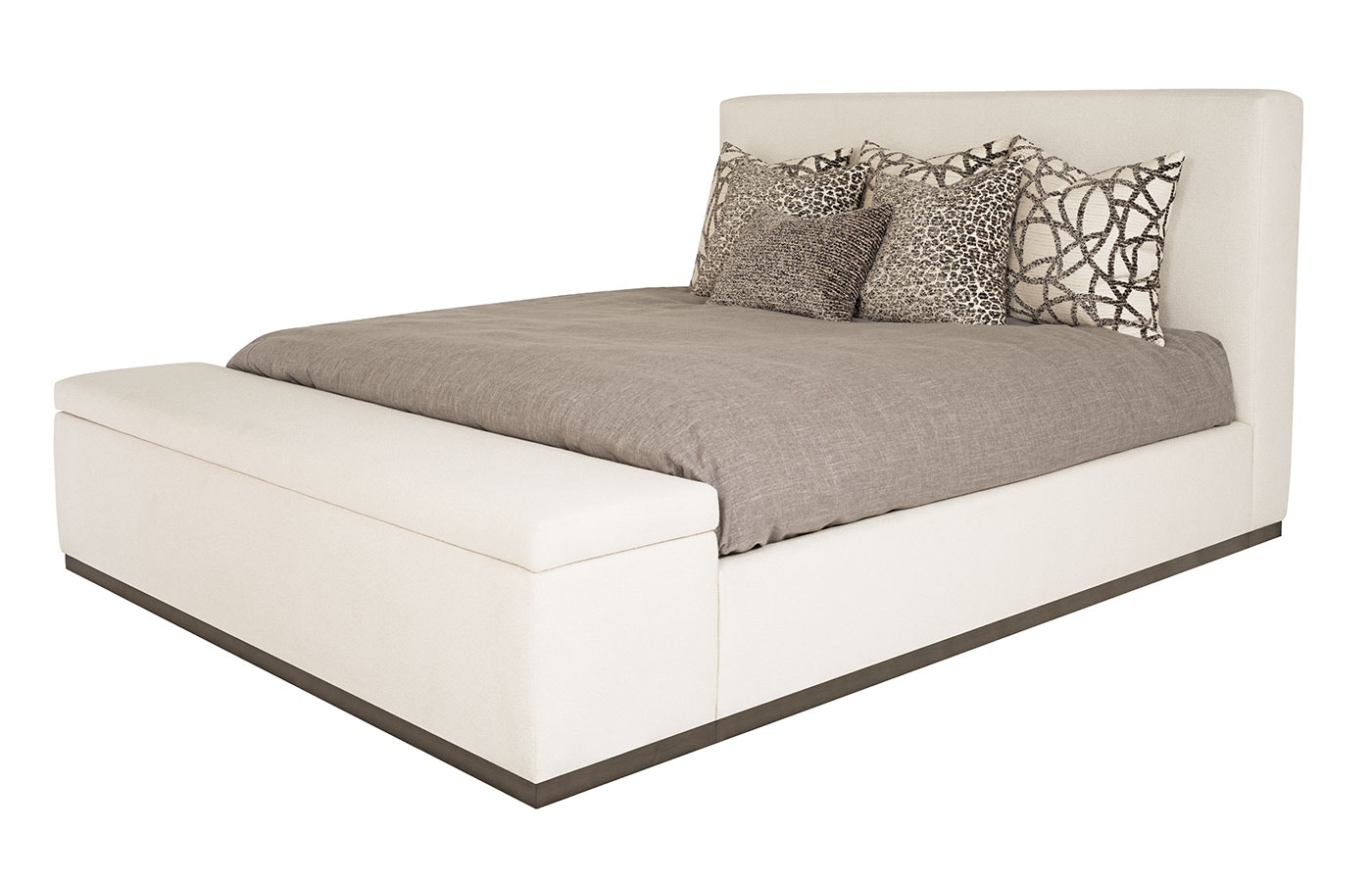 RC Furniture Bedroom Cielo (Wood Base) Bed with Storage Footboard ...