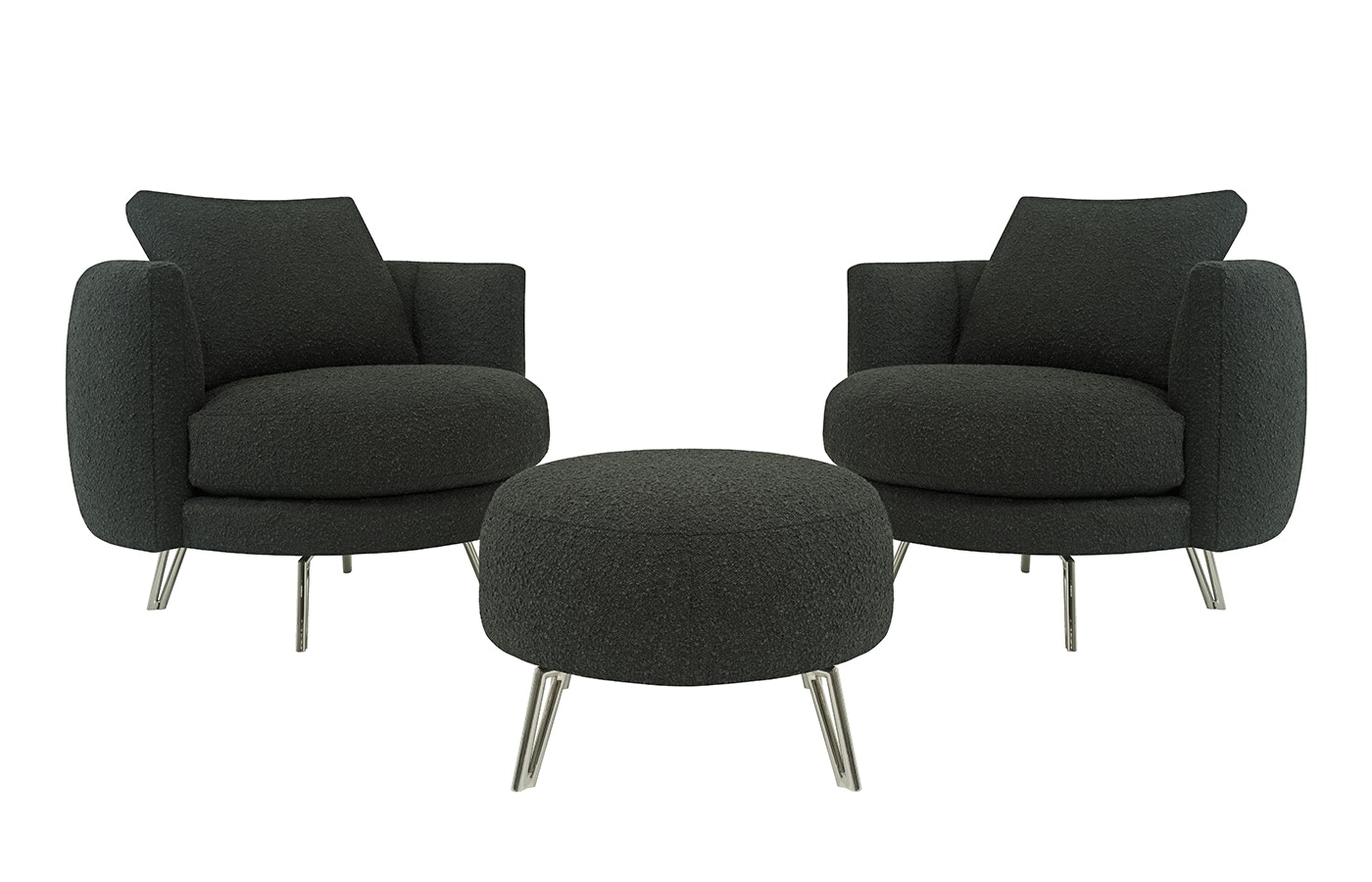 RC Furniture Living Room Lotus Swivel Chairs/Ottoman - Noel Furniture ...