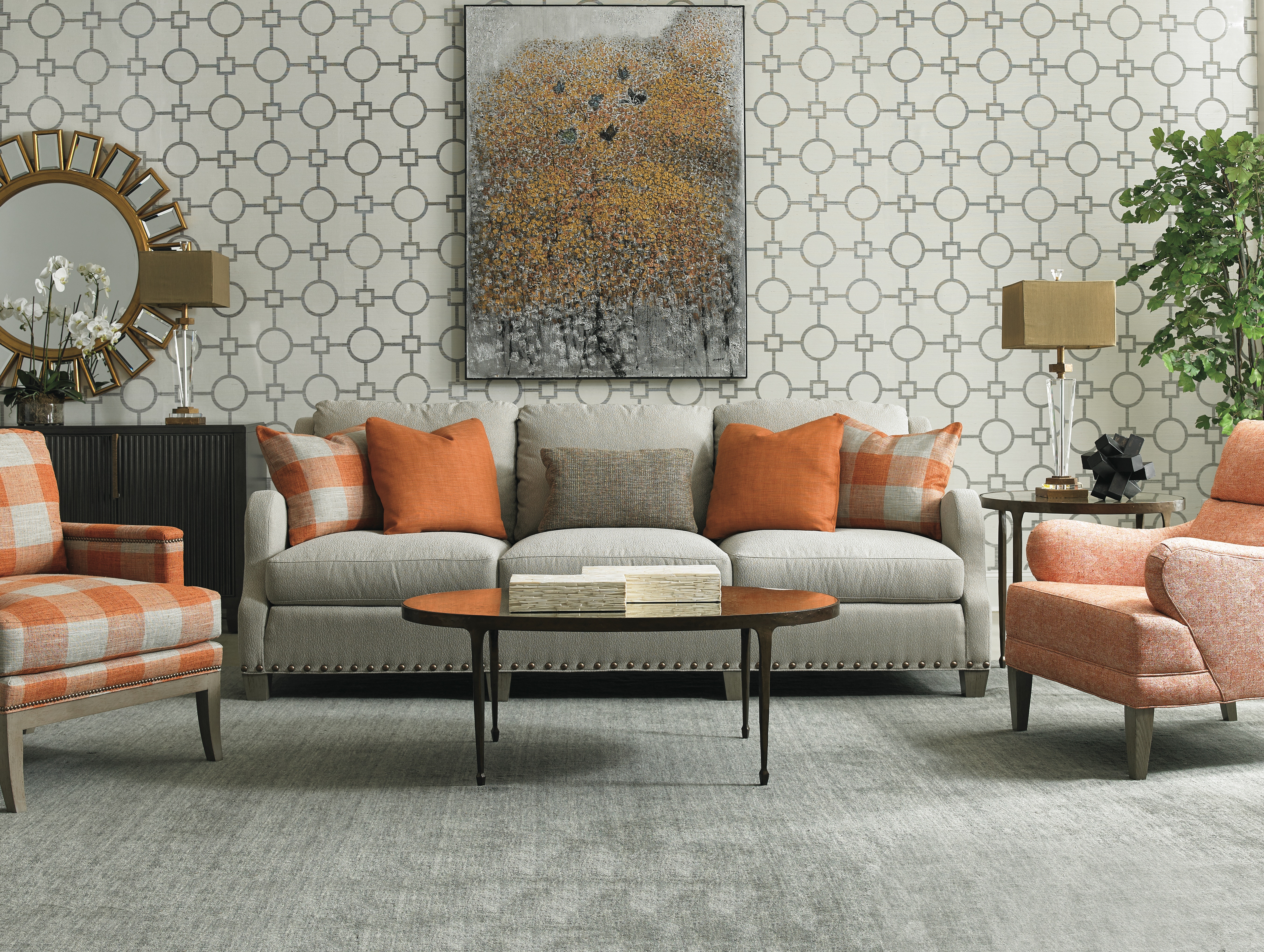 CTH-Sherrill Occasional Living Room Calvert Oval Cocktail Table 967-156 ...