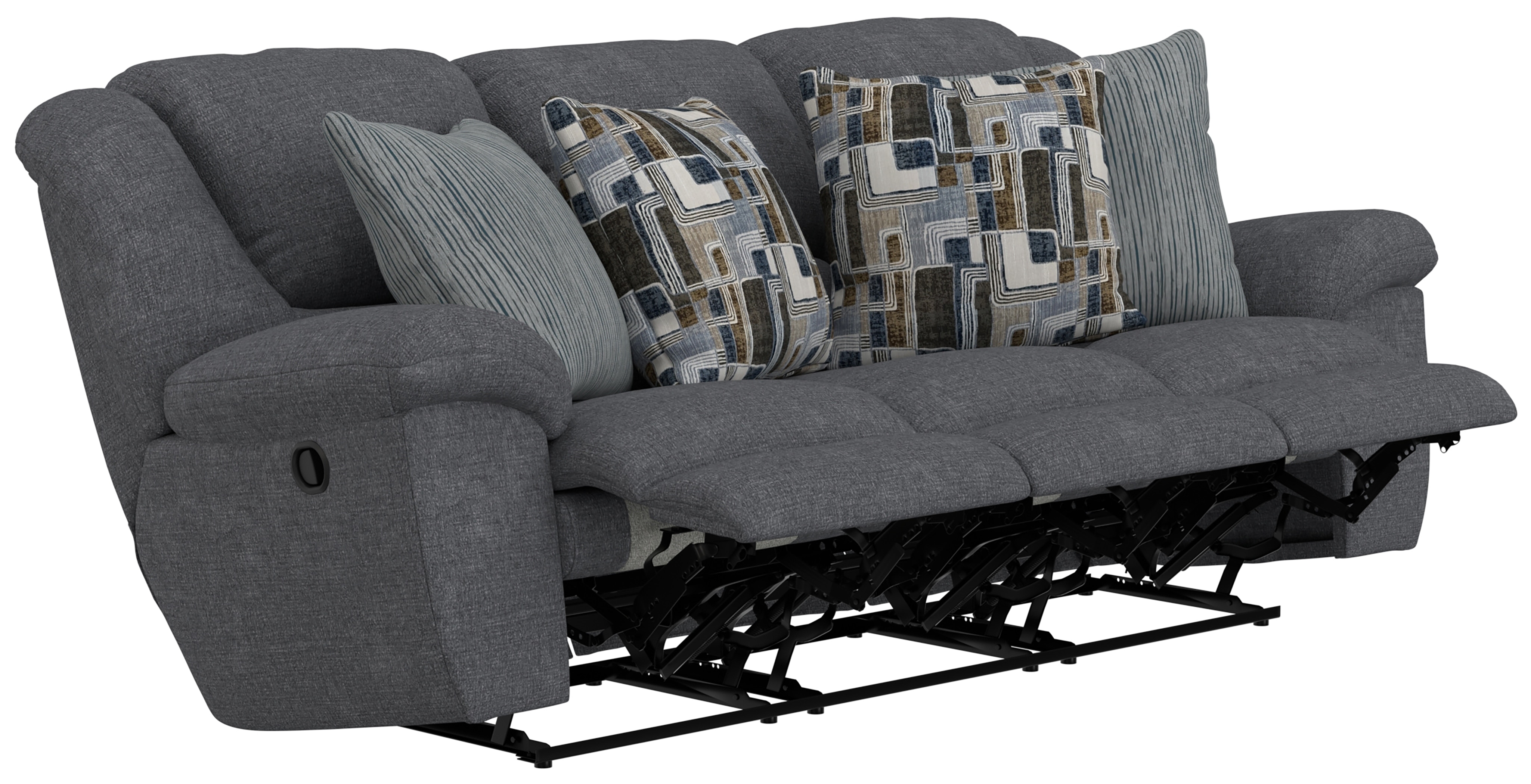 Catnapper Furniture Living Room Sofa with 3 Recliners and Drop Down ...