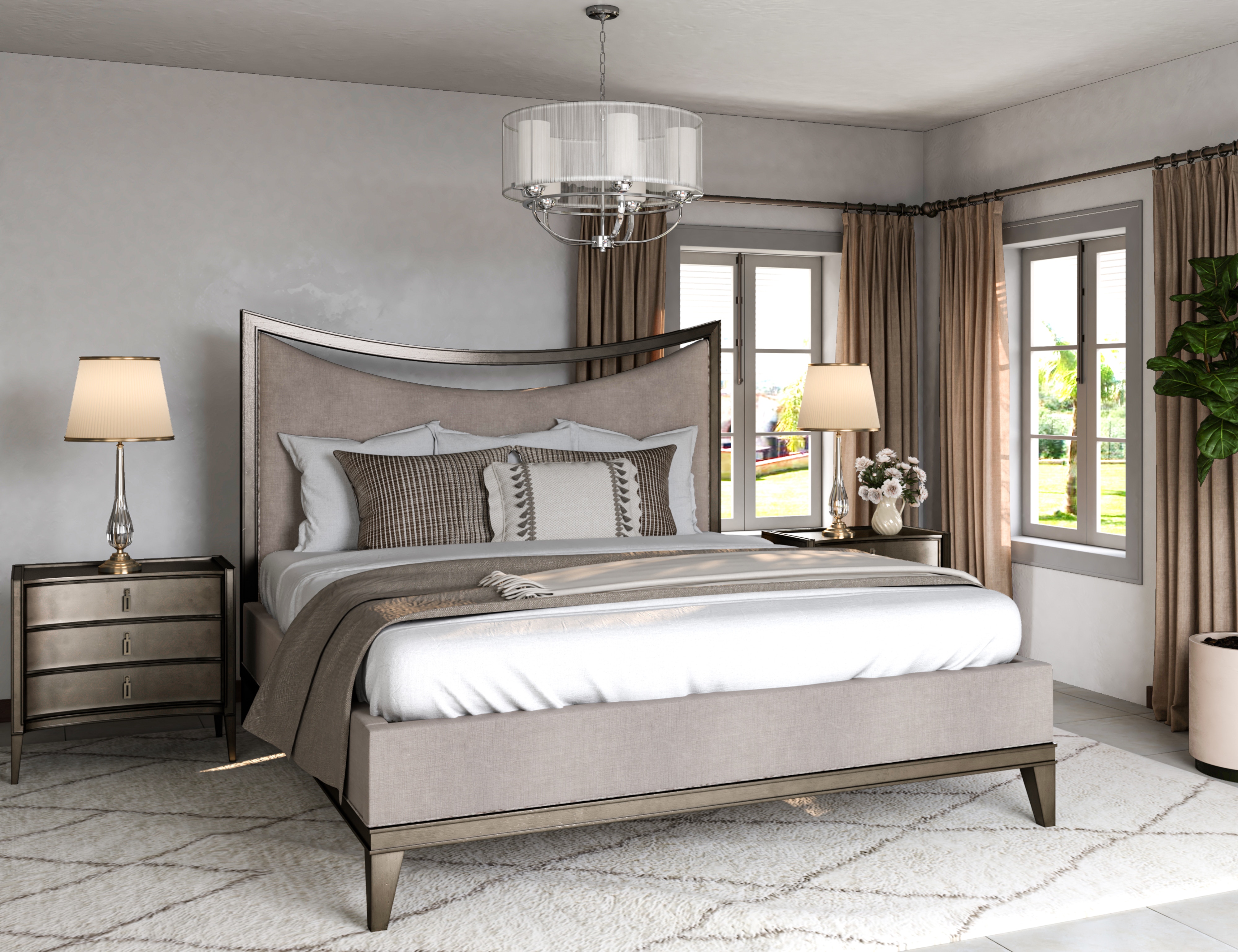 ART Furniture Bedroom Cove Queen Upholstered Beds 349125 2743