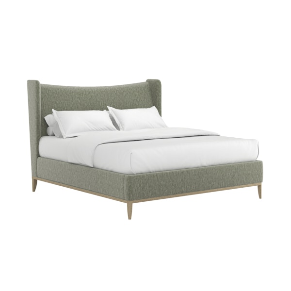 ART Furniture Bedroom Edwin King Wing Shelter Upholstered Bed - Celery ...