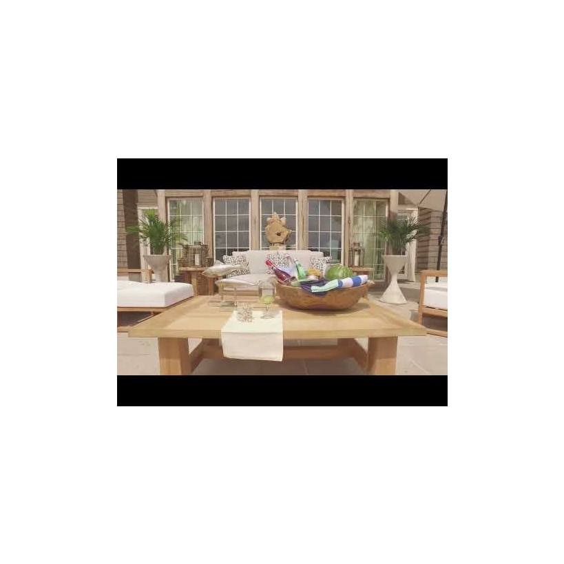 Croquet Teak Rectangular large Coffee Table