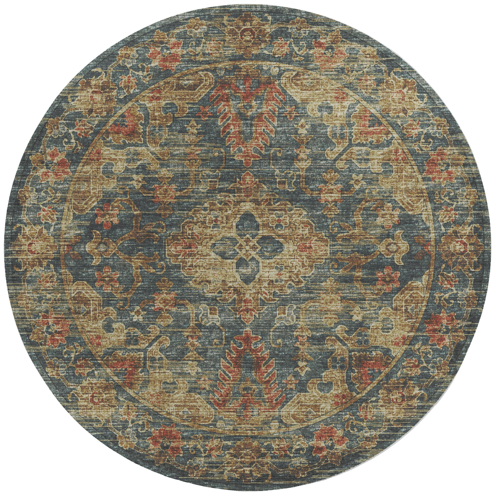 Dalyn Rug Company Area Rugs Tuscany TU13 Teal 4' x 4' Round Rug ...